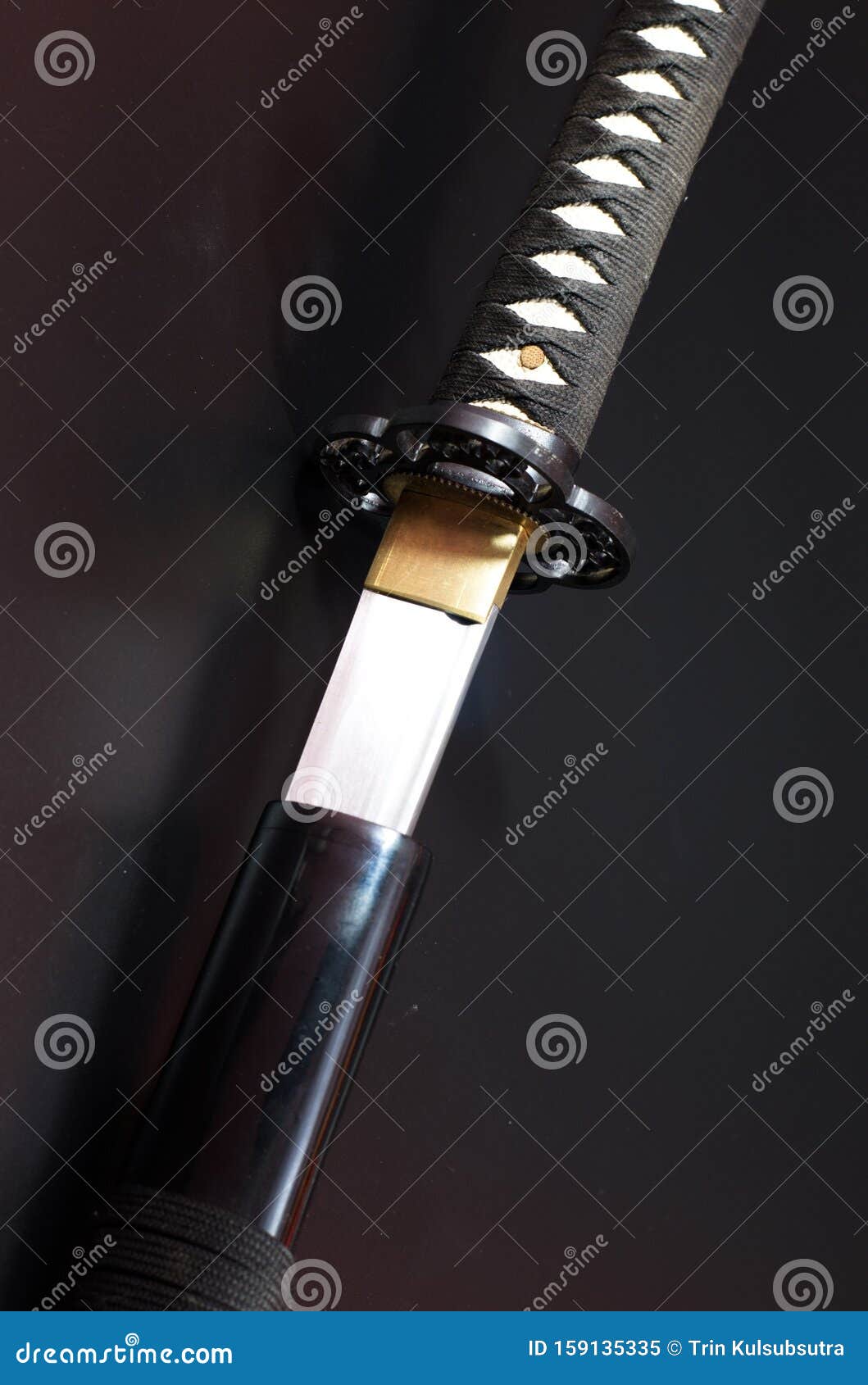 Samurai Sword Art of Weapons from Ancient Japan, Katana. on Black ...