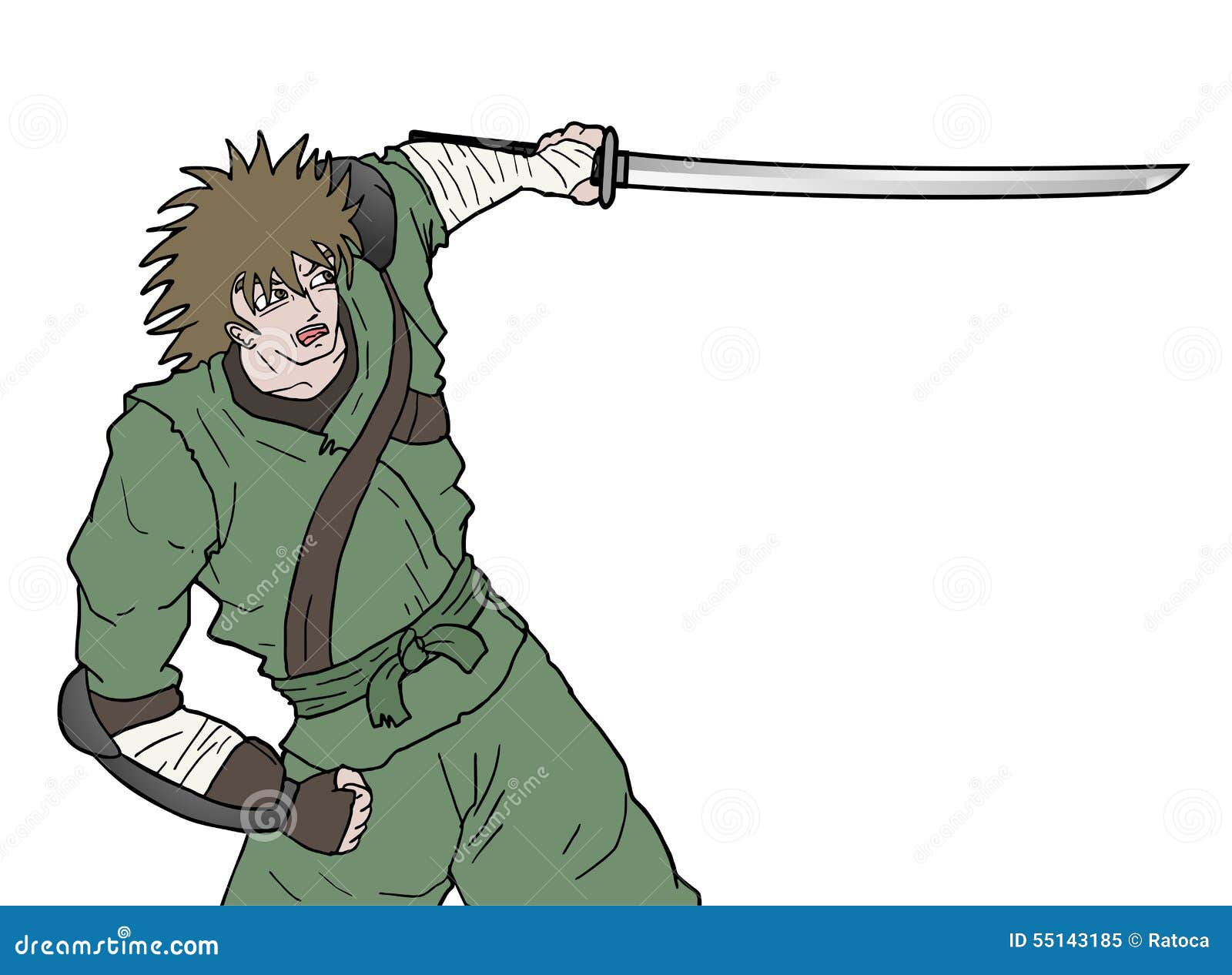 Samurai sword attack stock vector. Illustration of design - 55143185