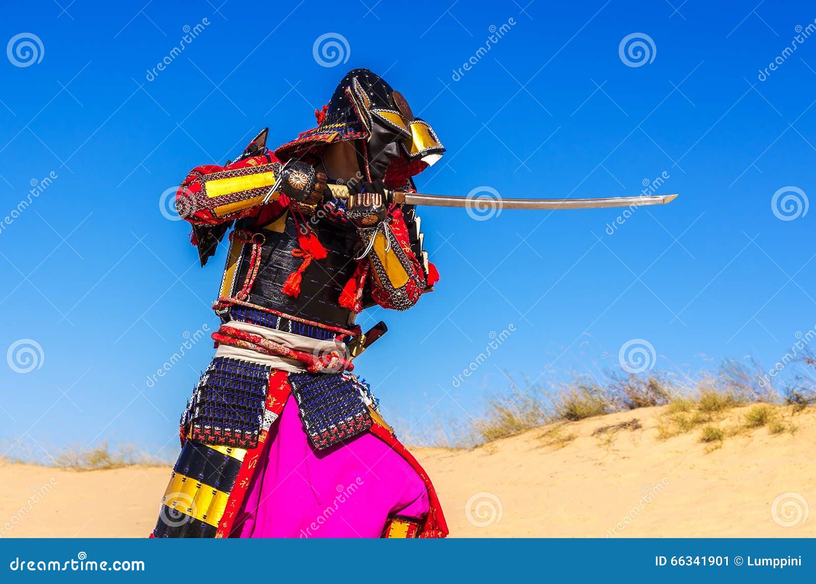 Samurai with a Sword in an Attack. Warrior Stock Image - Image of icon ...