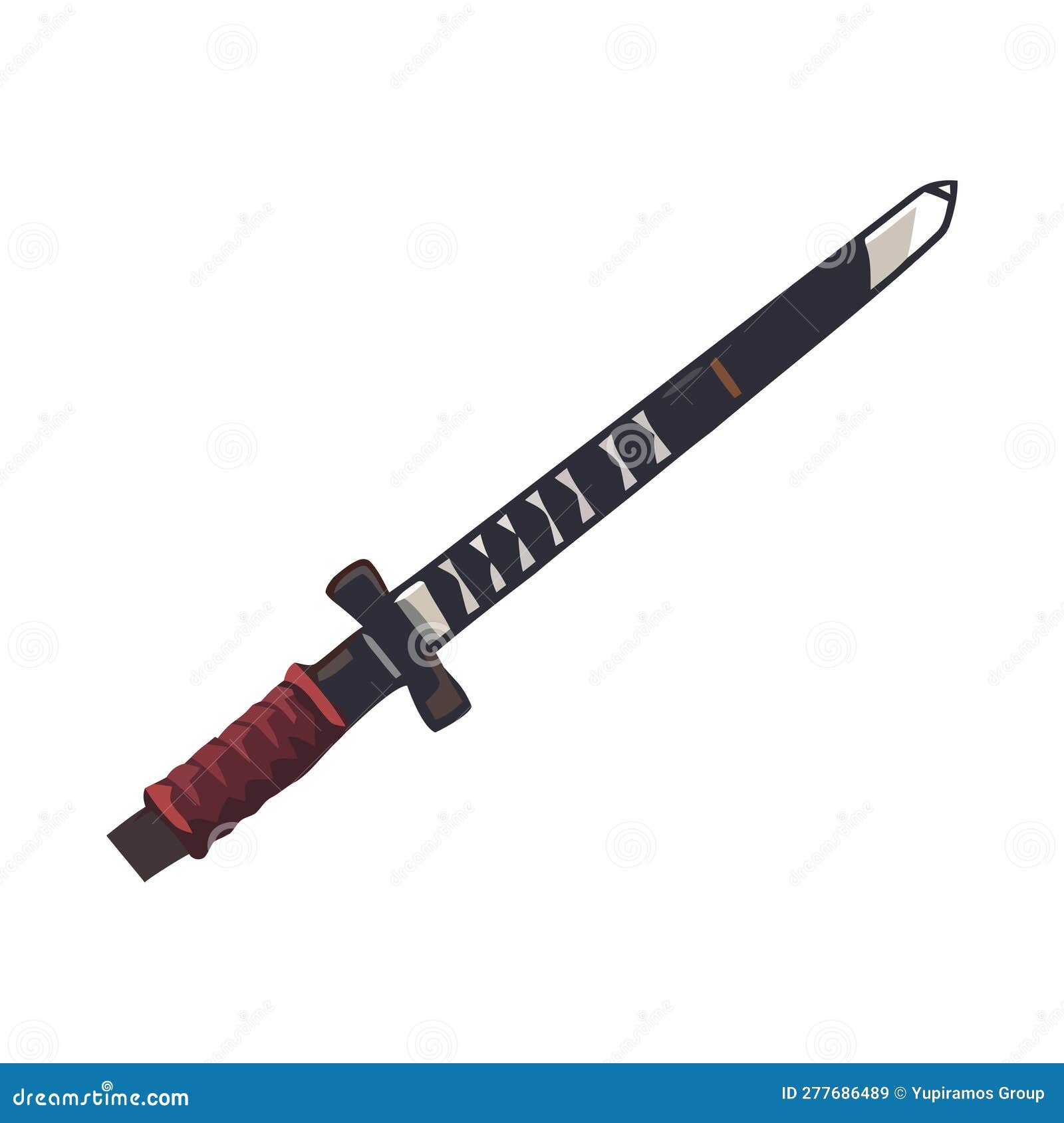 Samurai Sword at the Edge of Conflict Stock Illustration - Illustration ...