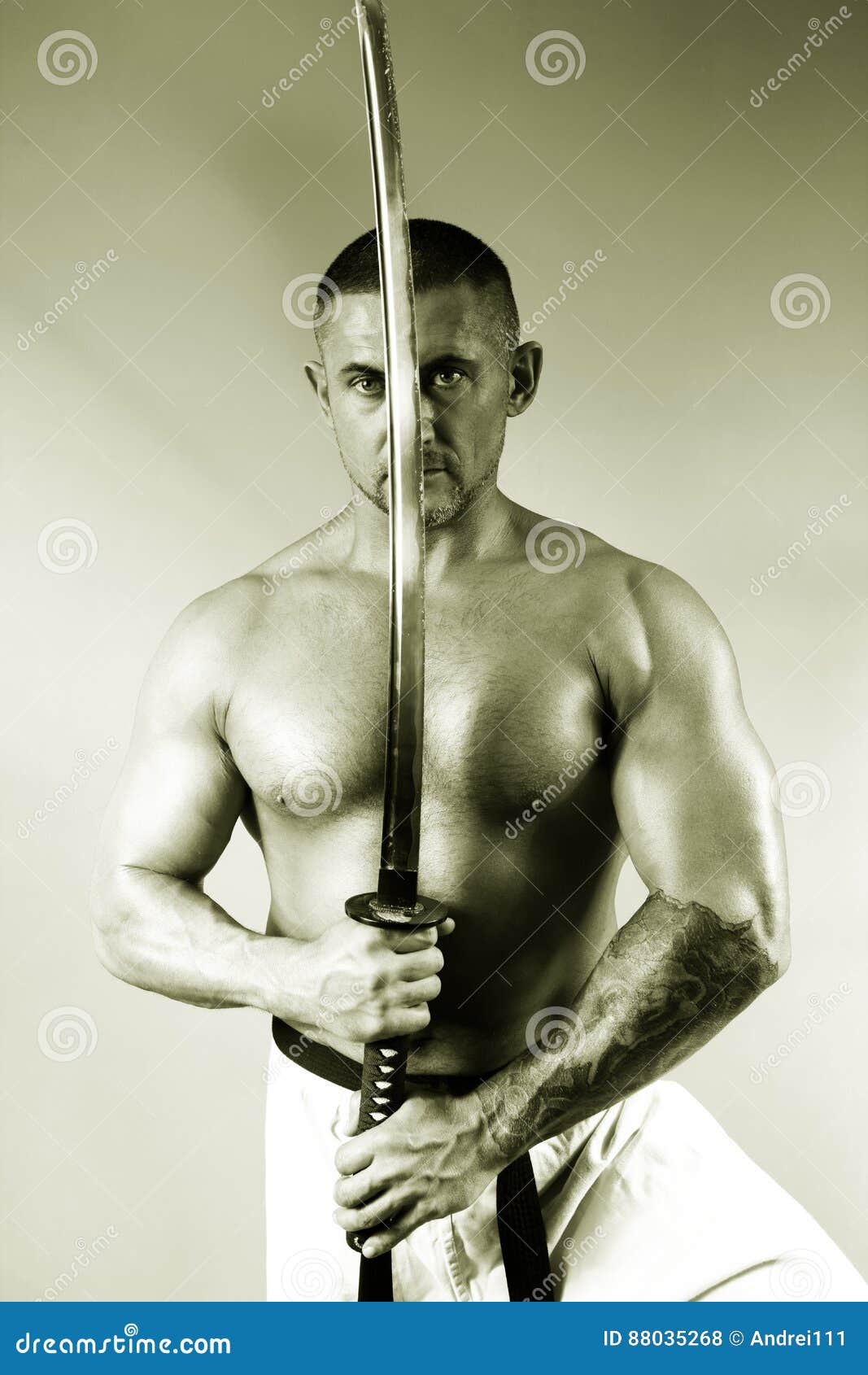 Samurai with a sword stock photo. Image of pride, pioneer - 88035268