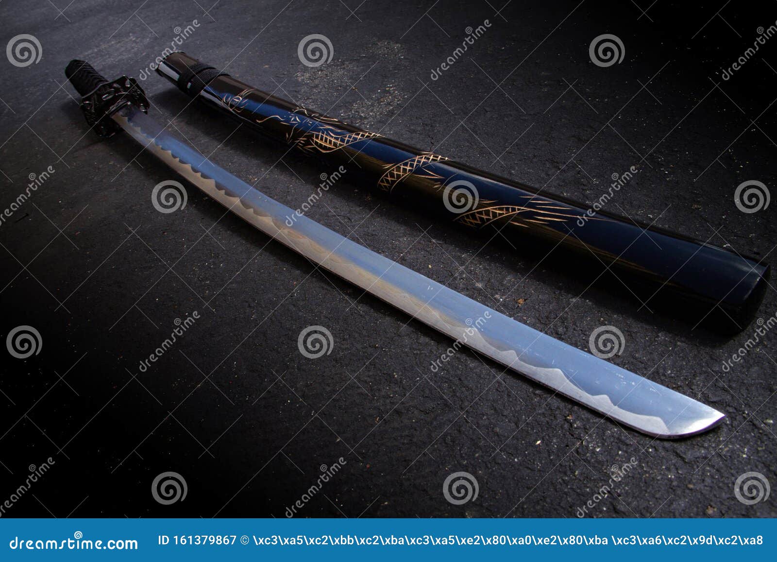Samurai sword stock image. Image of sharp, katana, samurai - 161379867