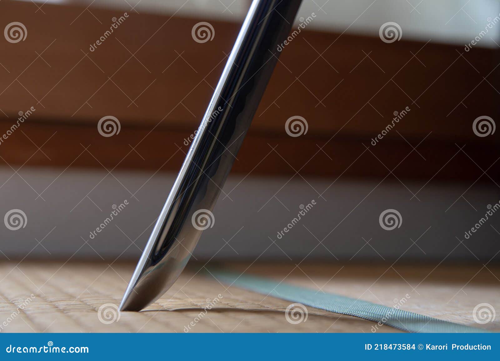 Samurai Sword Thrust into the Tatami Mat Stock Photo - Image of edge ...