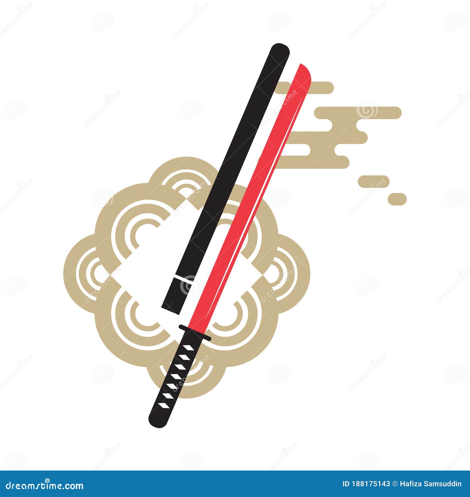 Samurai Sword. Vector Illustration Decorative Design Stock Vector ...