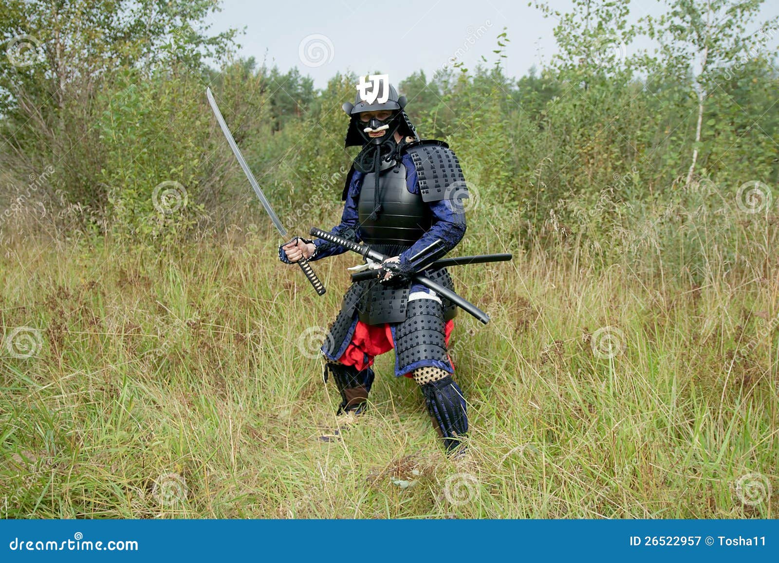 Samurai with the swords stock image. Image of katana - 26522957