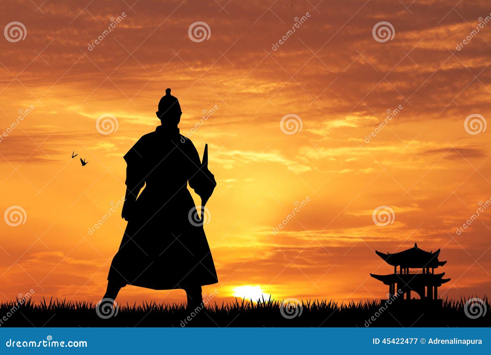 Samurai Sunset Background