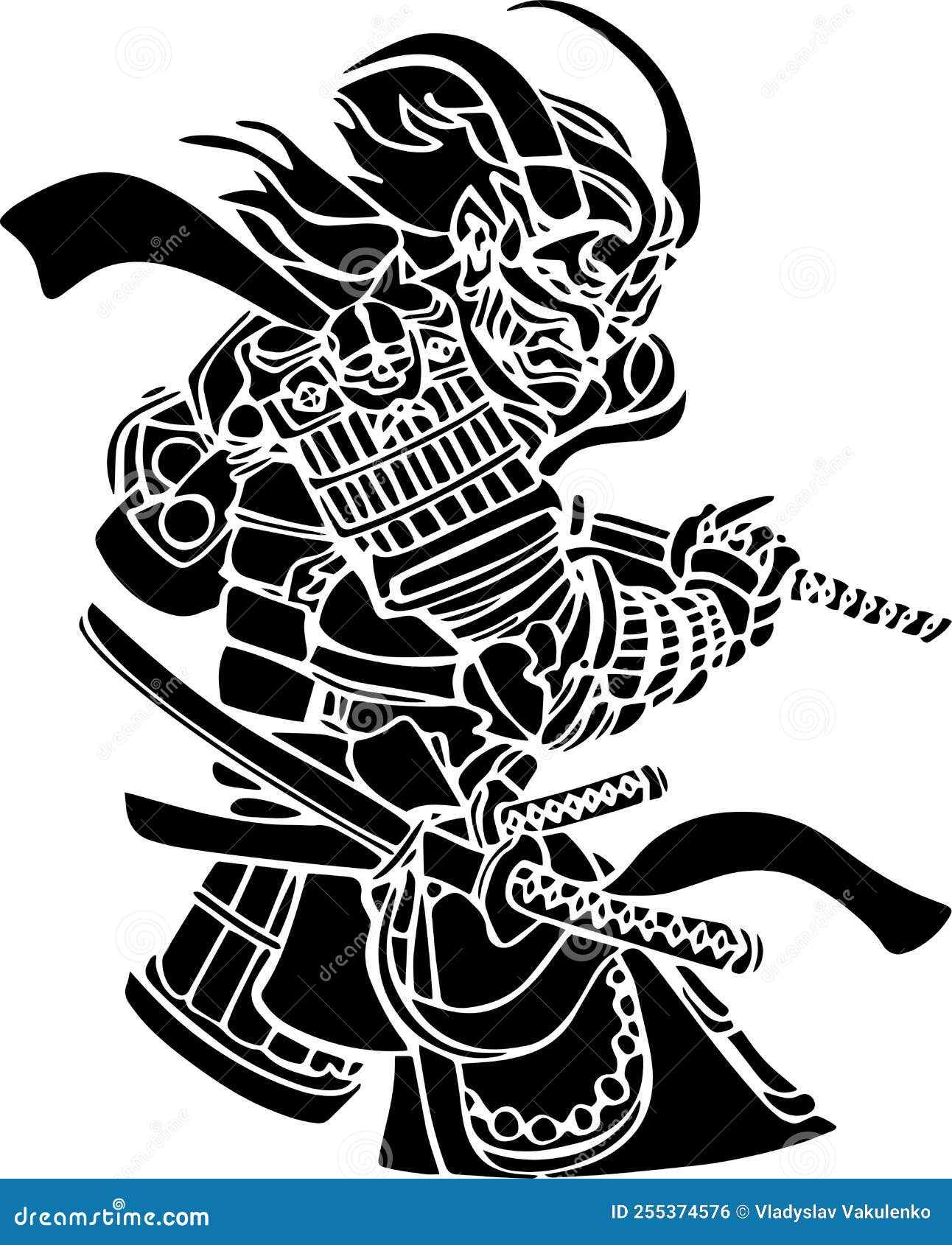 Samurai Mask Stencil