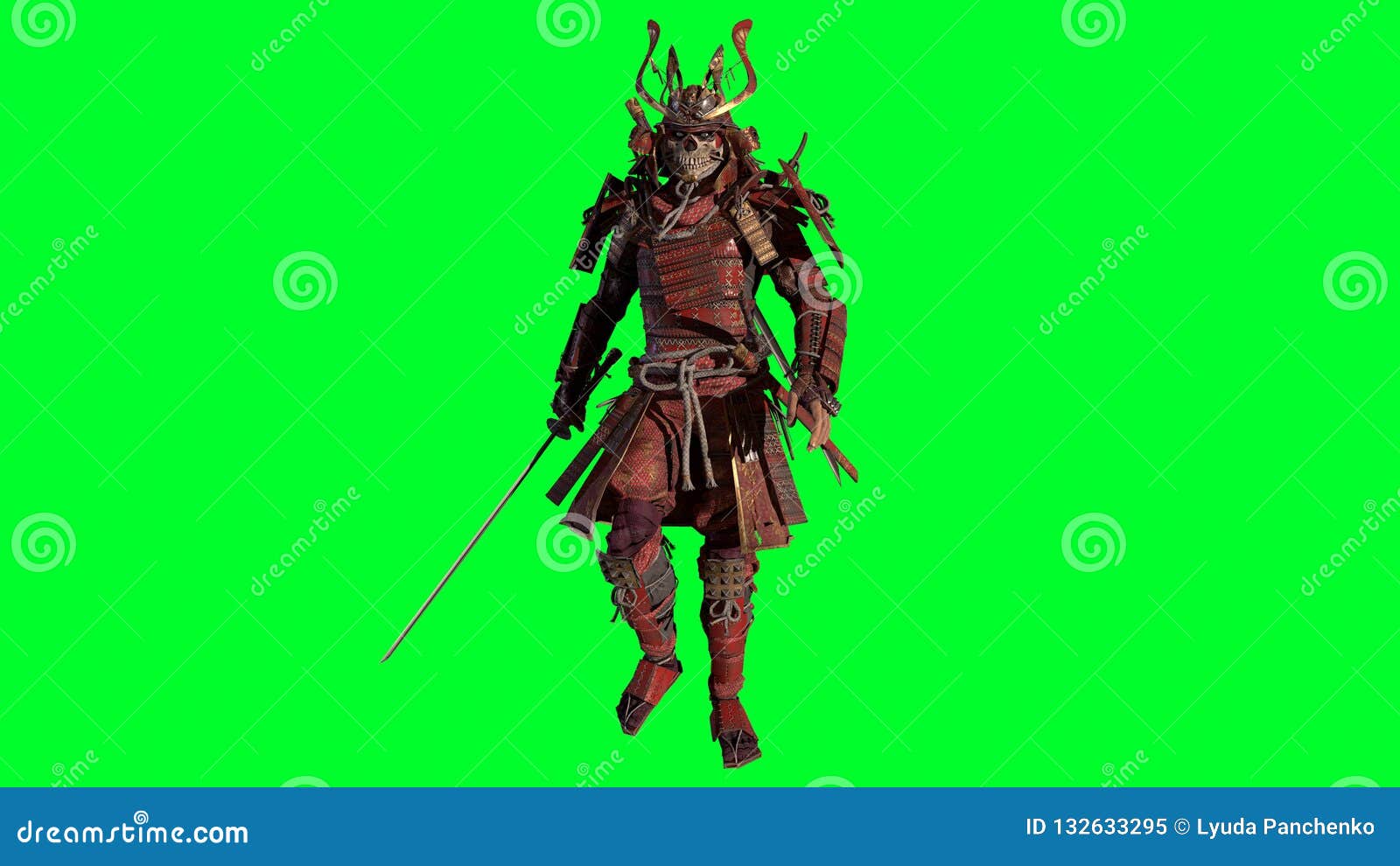 The Samurai Warrior 3d Model Render Stock Illustration - Illustration ...