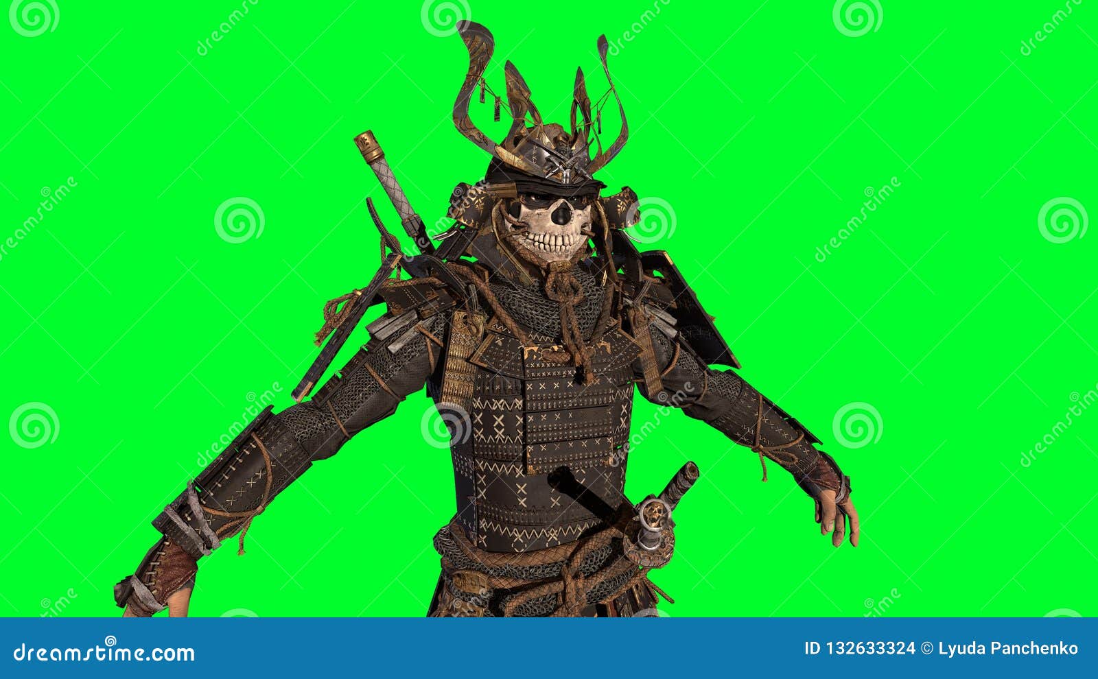 The Samurai Warrior 3d Model Render Stock Illustration - Illustration ...