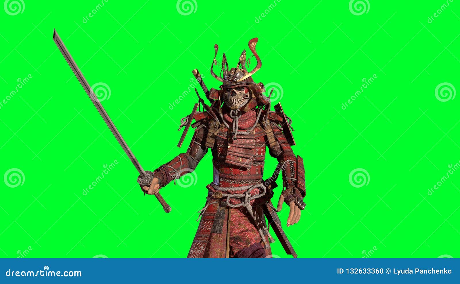 The Samurai Warrior 3d Model Render Stock Illustration - Illustration ...