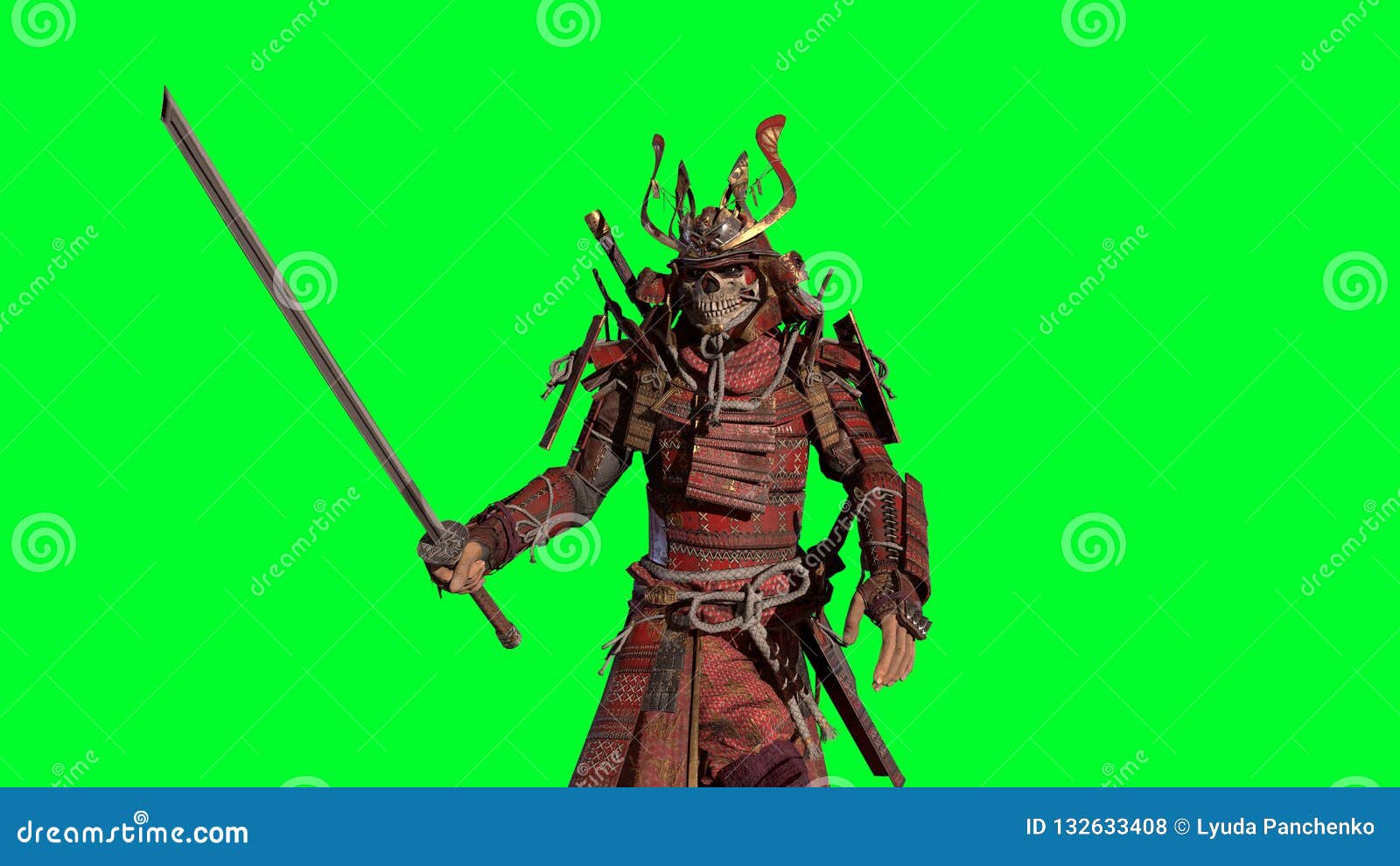 The Samurai Warrior 3d Model Render Stock Illustration - Illustration ...