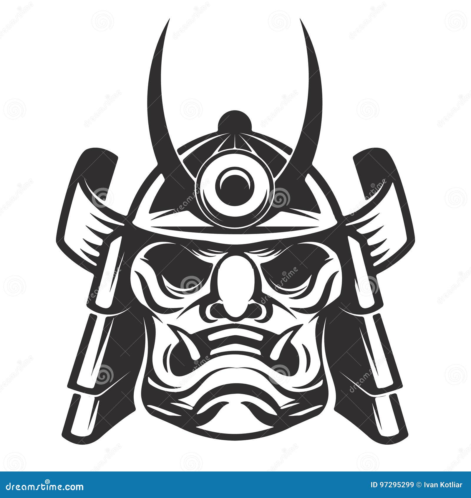 Japanese Samurai Warrior Helmet Isolated Stock Illustrations – 317 ...