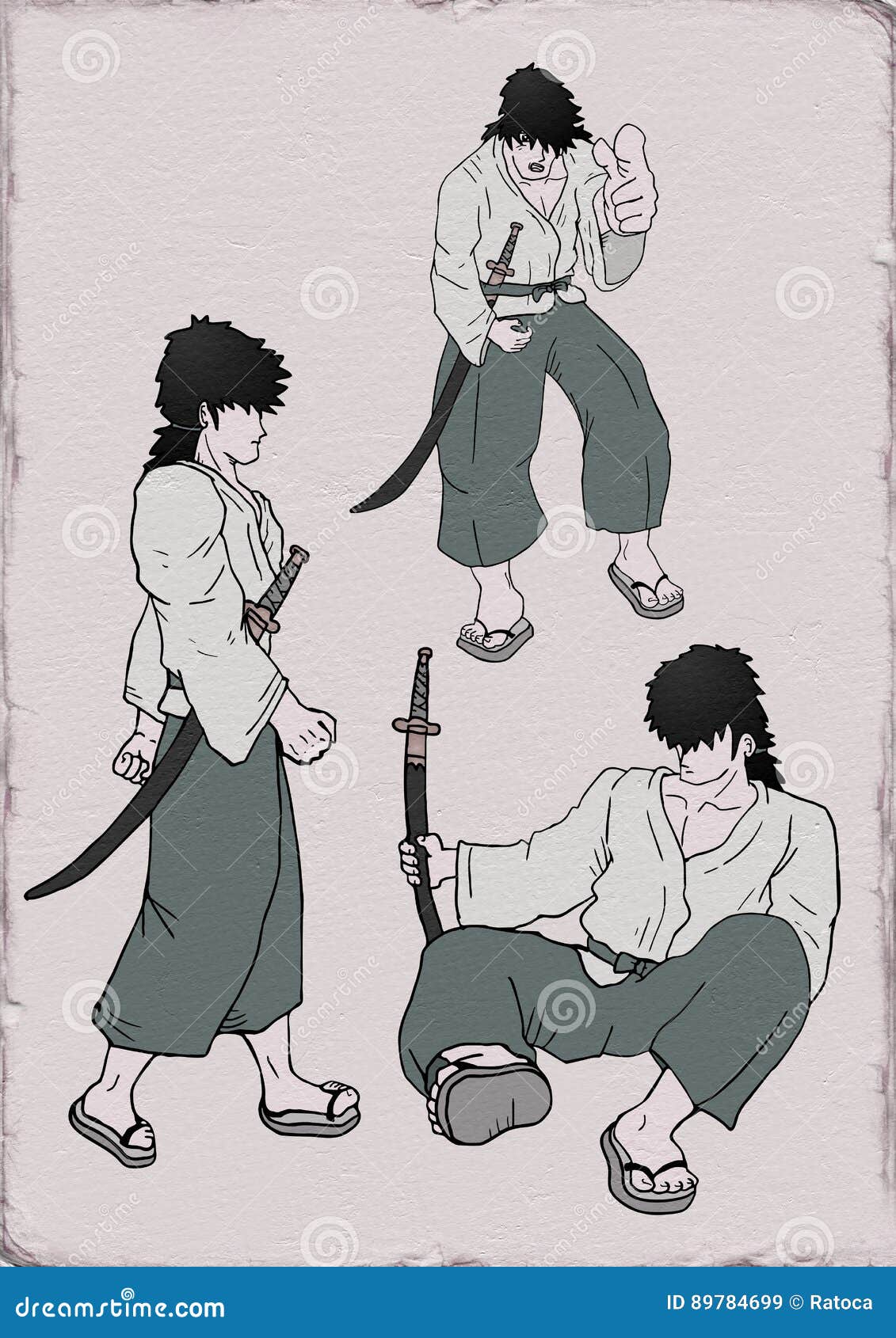 Samurai Warrior Illustration Stock Illustration - Illustration of dirty ...