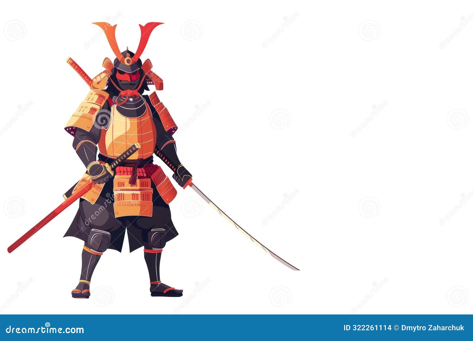 Samurai Warrior: a Japanese Samurai in Elegant Armor, Holding a Katana ...