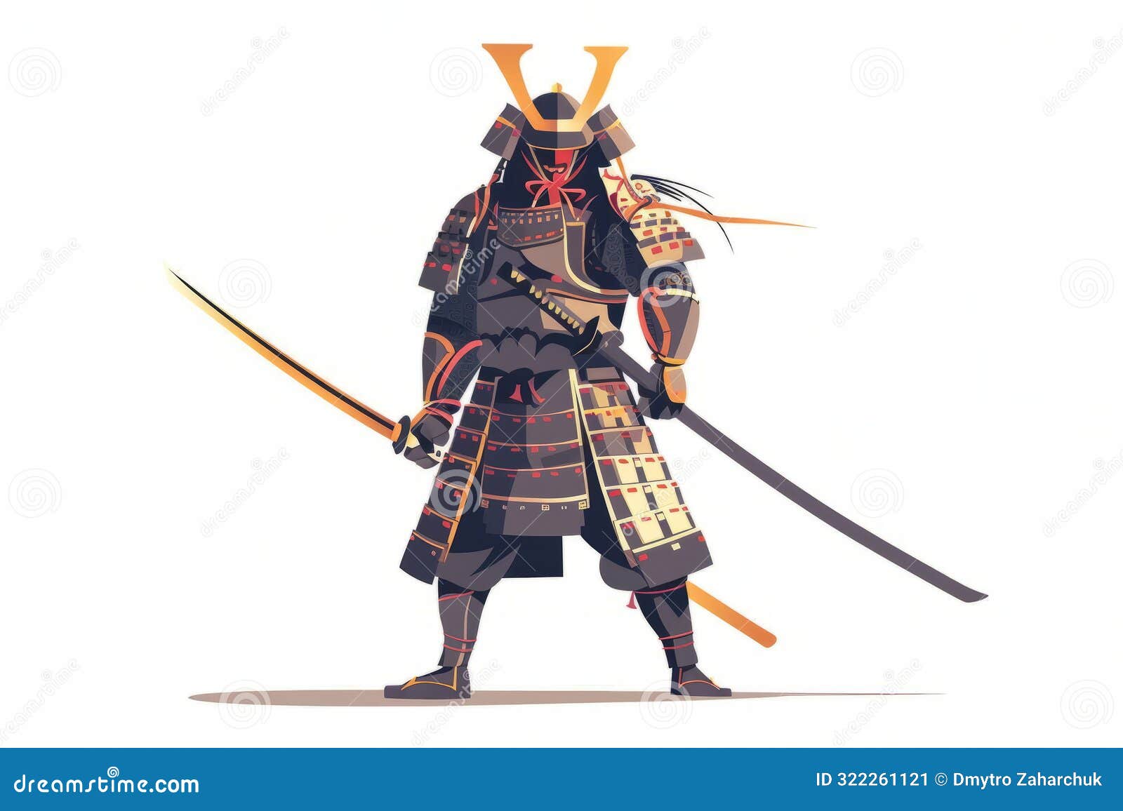 Samurai Warrior: a Japanese Samurai in Elegant Armor, Holding a Katana ...