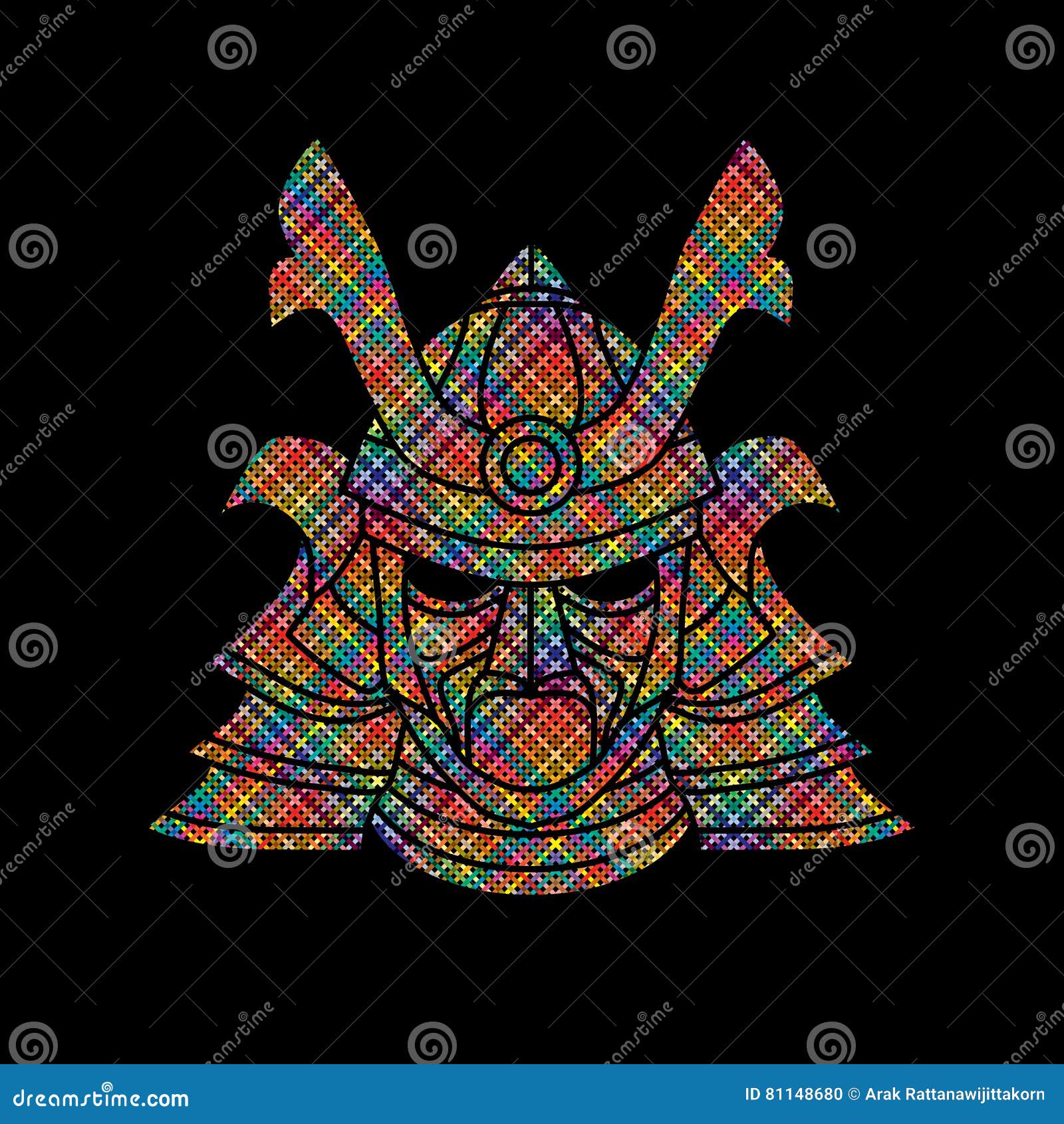 Samurai warrior mask stock vector. Illustration of looking - 81148680
