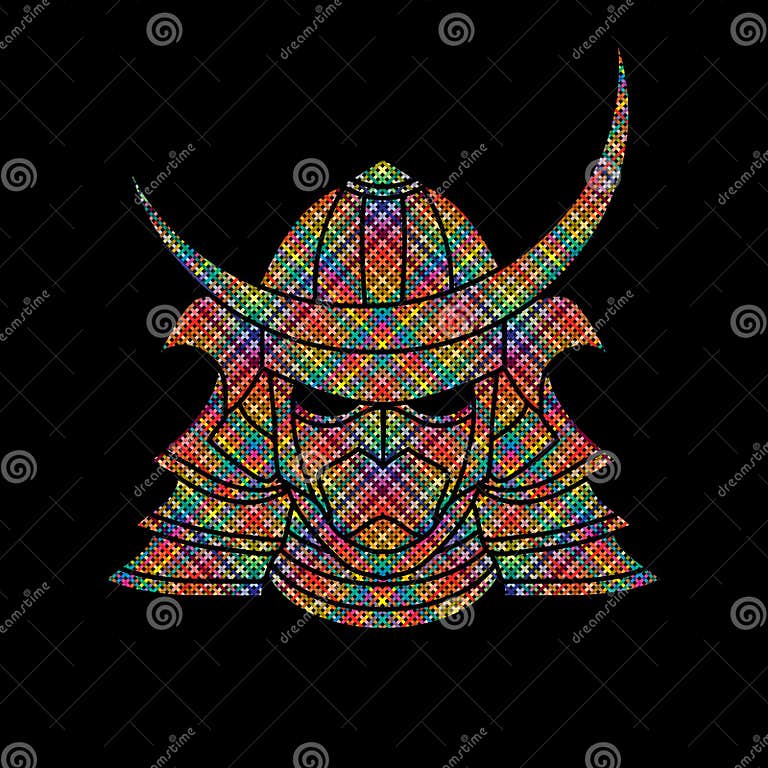 Samurai warrior mask stock vector. Illustration of brand - 81190518