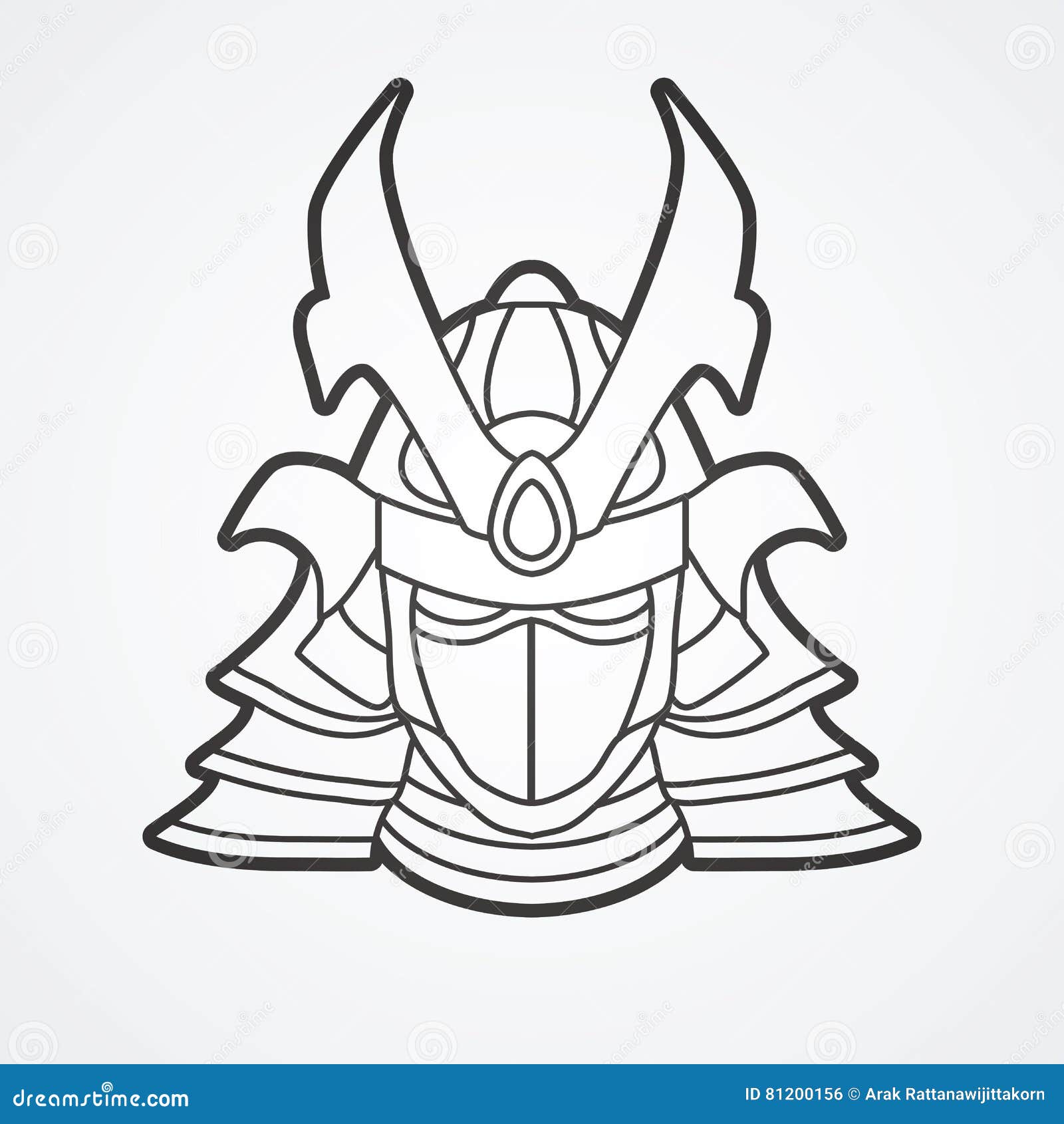 Samurai Mask Drawing
