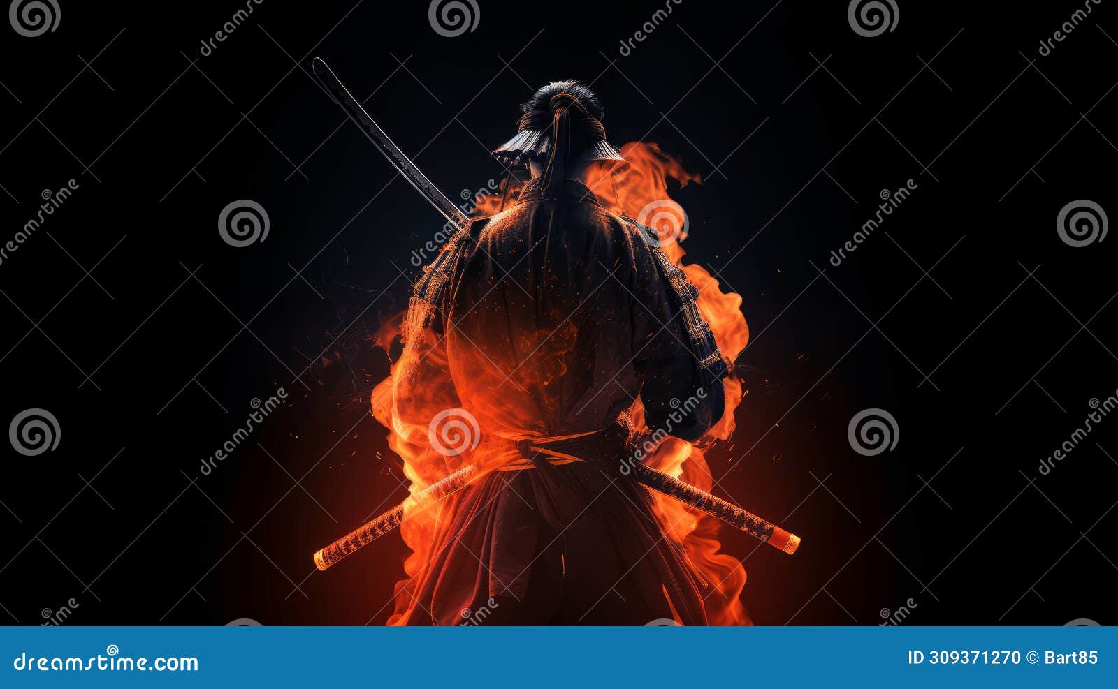 Samurai Warrior Standing Firm in the Face of Danger. Generative AI ...