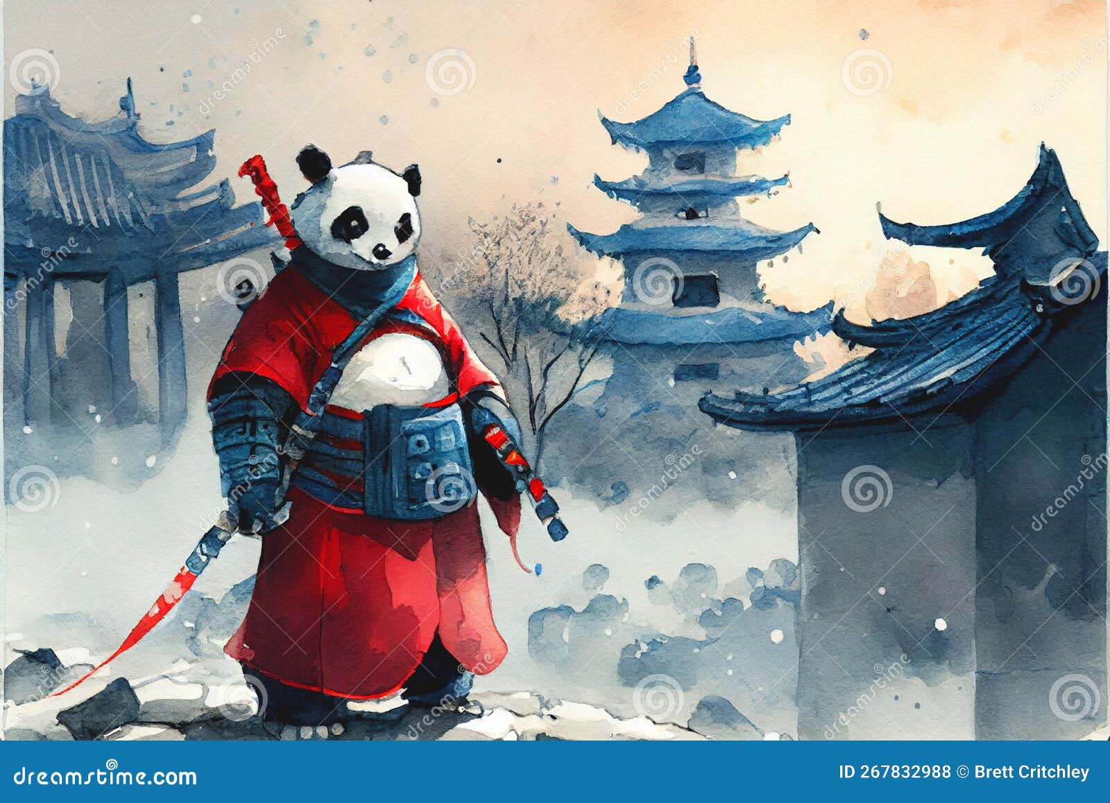 Samurai warrior with sword stock illustration. Illustration of samurai ...