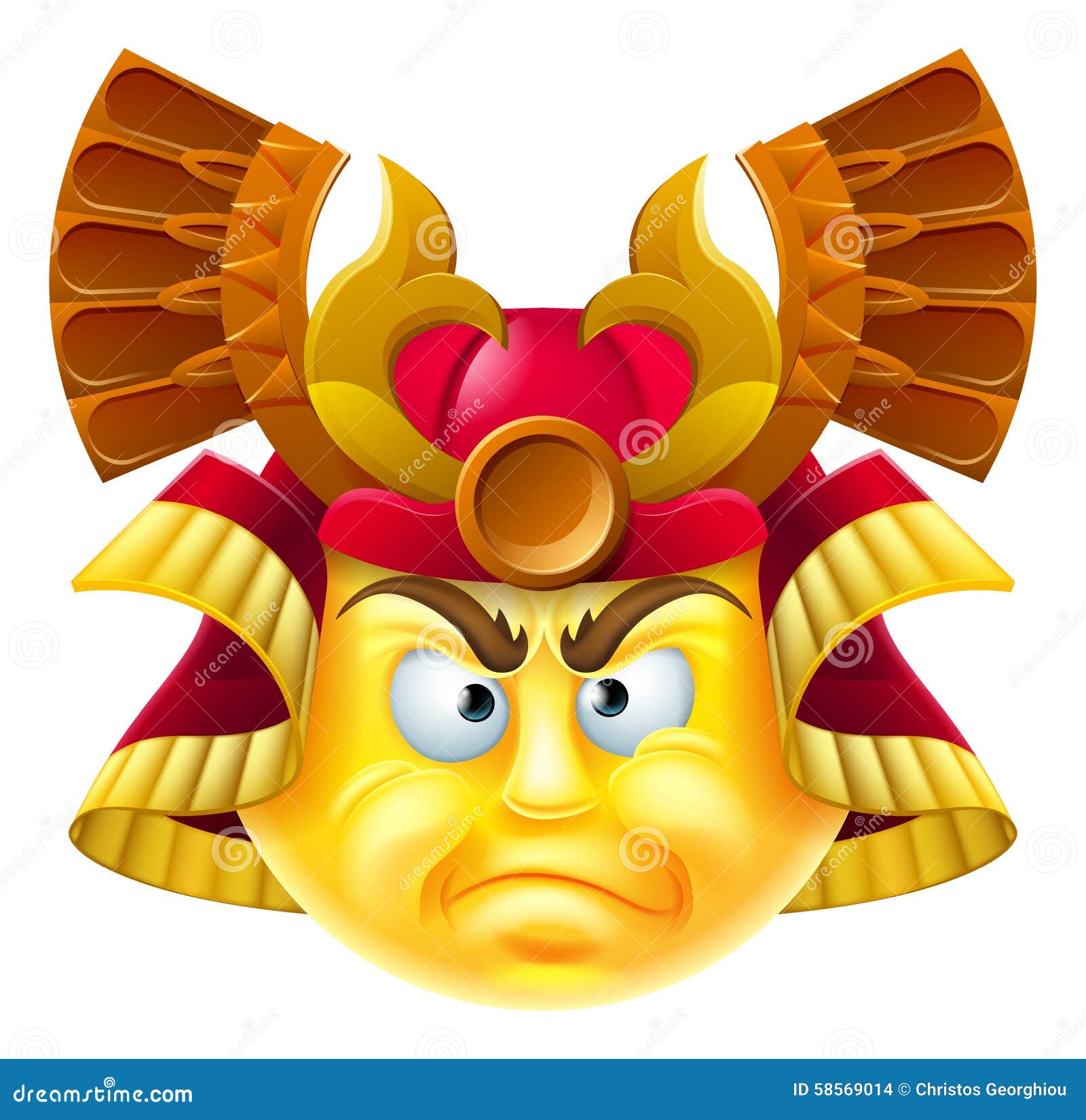 Samurais Emoji-Emoticon vektor abbildung. Illustration von smiley ...