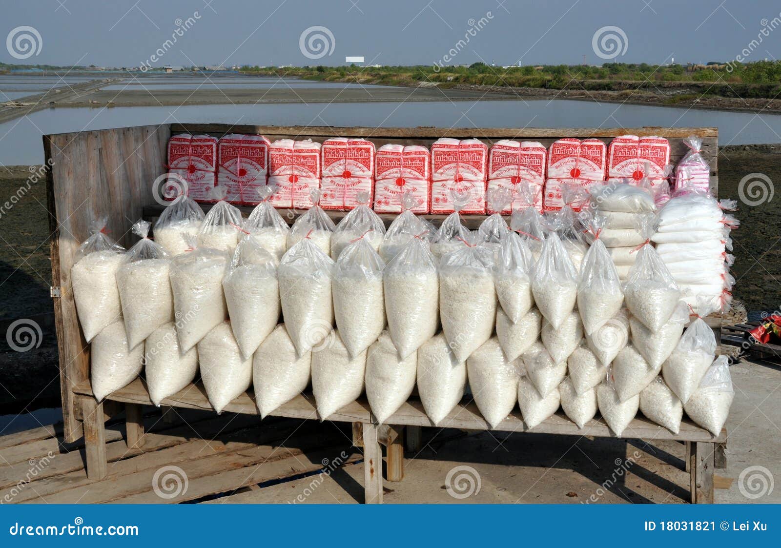 Samut Songkhram, Thailand: Bags of Salt Editorial Photo - Image of road ...