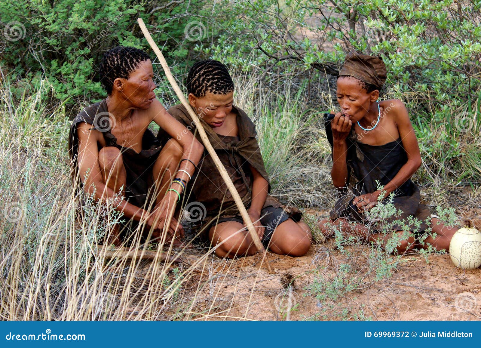 Bushmen Tribe San People.Primitive People Living In The Kalahari Desert ...