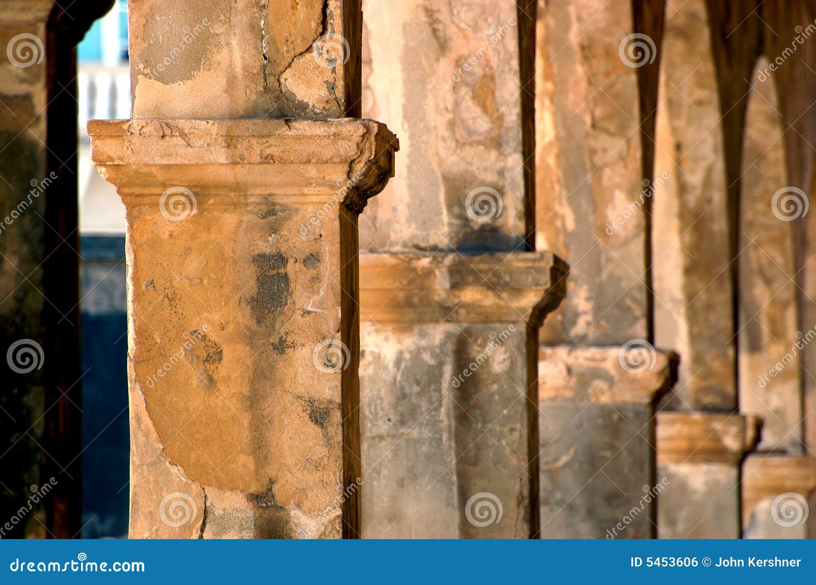 San Cristobal Castle Columns Stock Photo - Image of repetition, fort ...