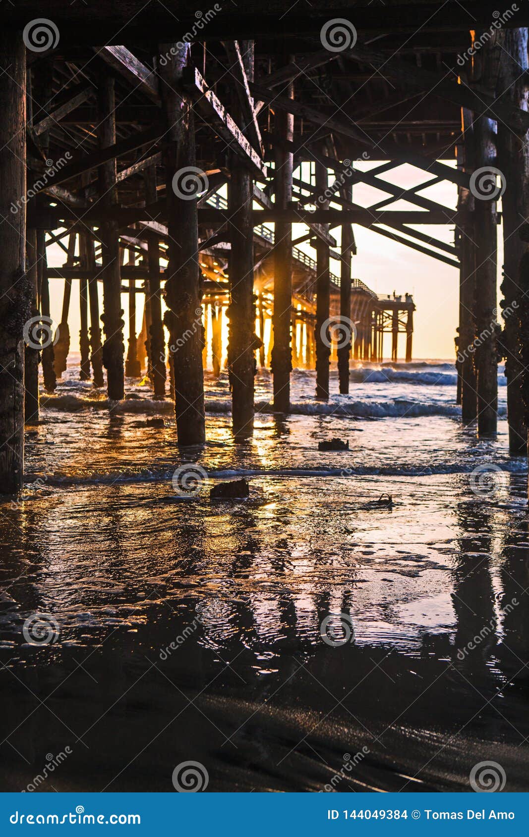 San Diego Pier at Pacific Beach Stock Photo - Image of pacific, clouds ...