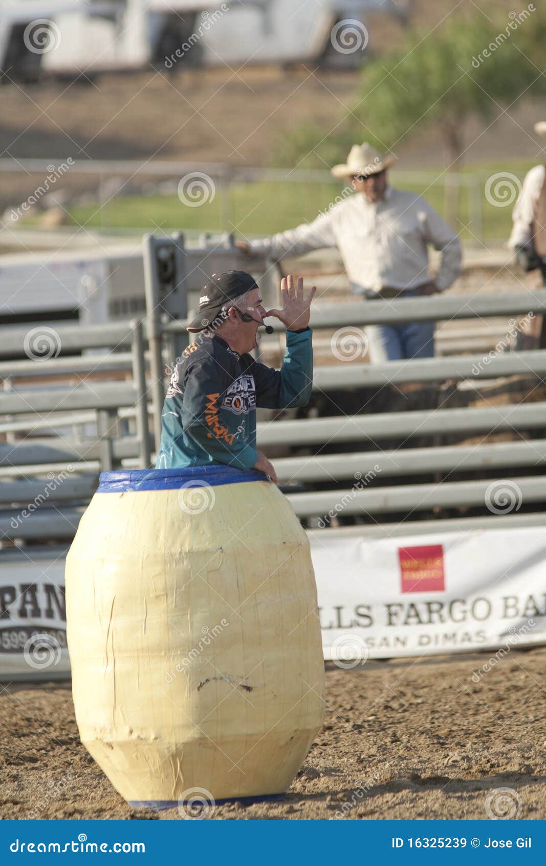 San Dimas Rodeo Clown in Barrel Editorial Stock Image - Image of ...
