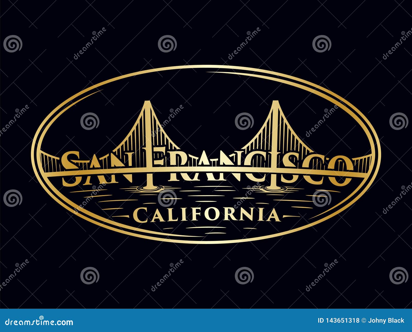 San Francisco Logo Design. Golden Gate Bridge. Vector and Illustration ...
