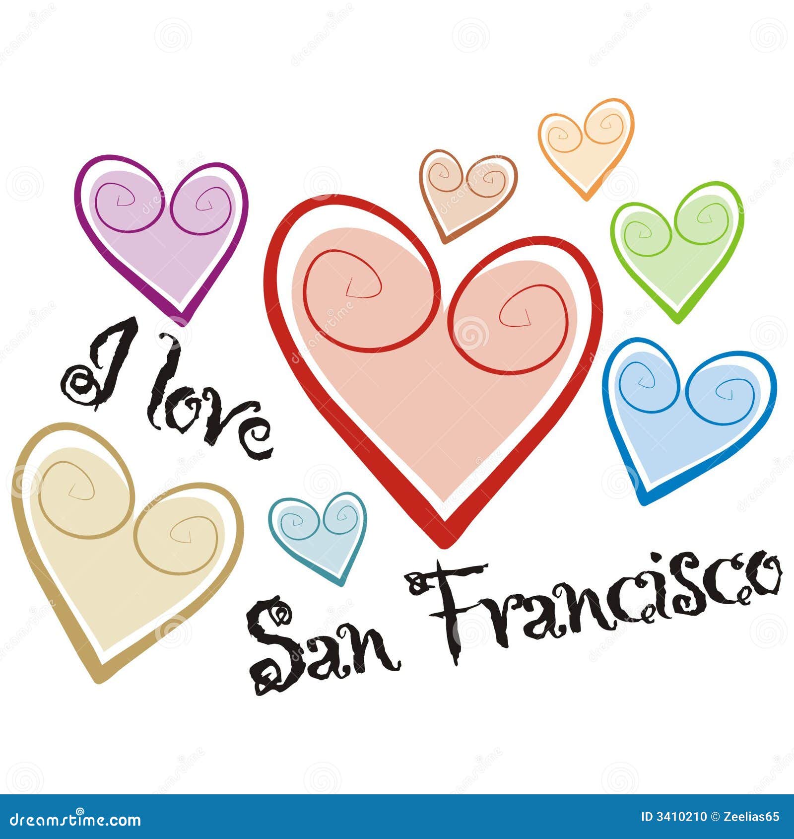 I Love SF San Francisco Round Red Stamp Stock Image | CartoonDealer.com ...