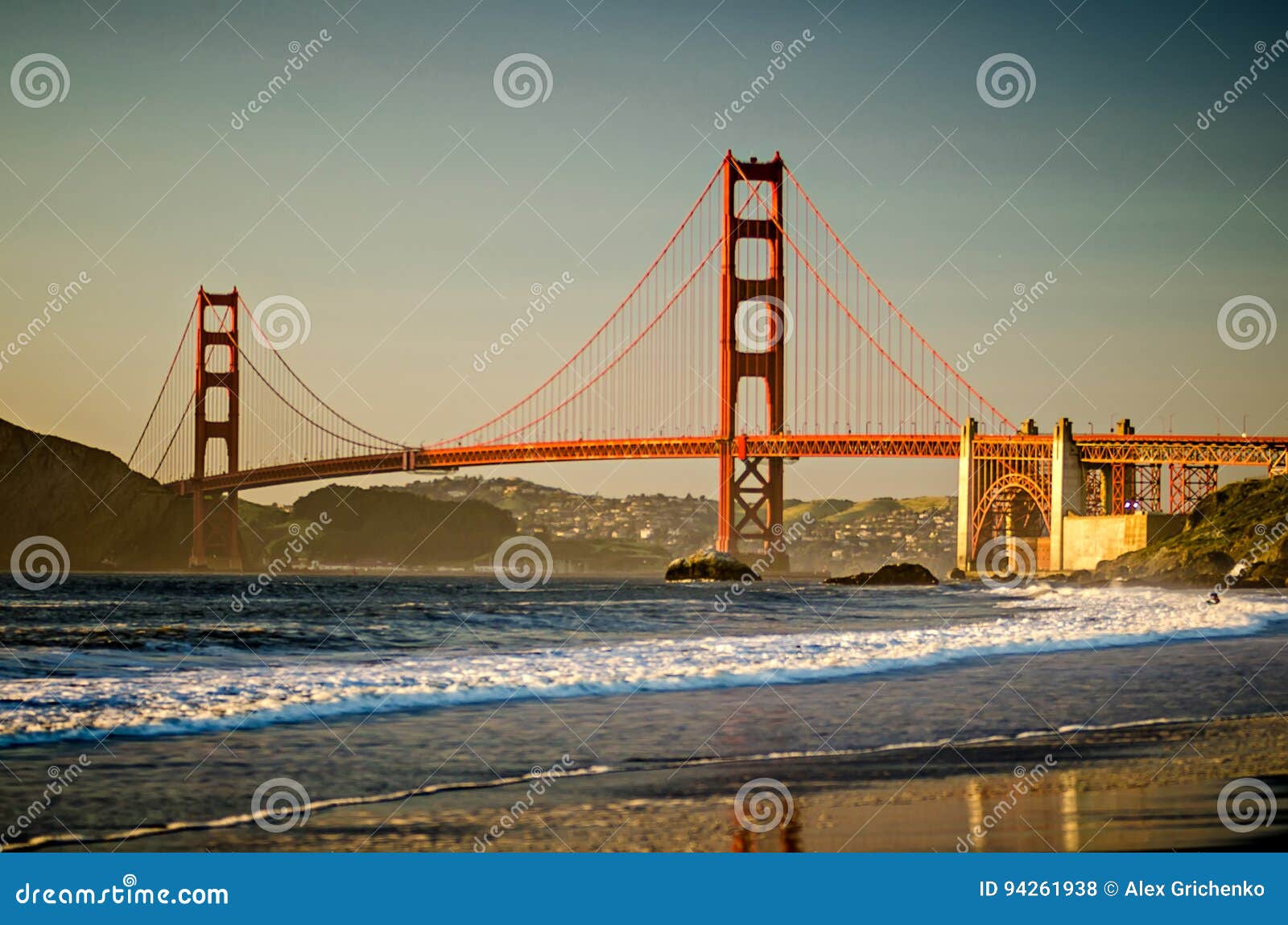 San Francisco and Alcatraz Scenery at Sunset Stock Photo - Image of ...