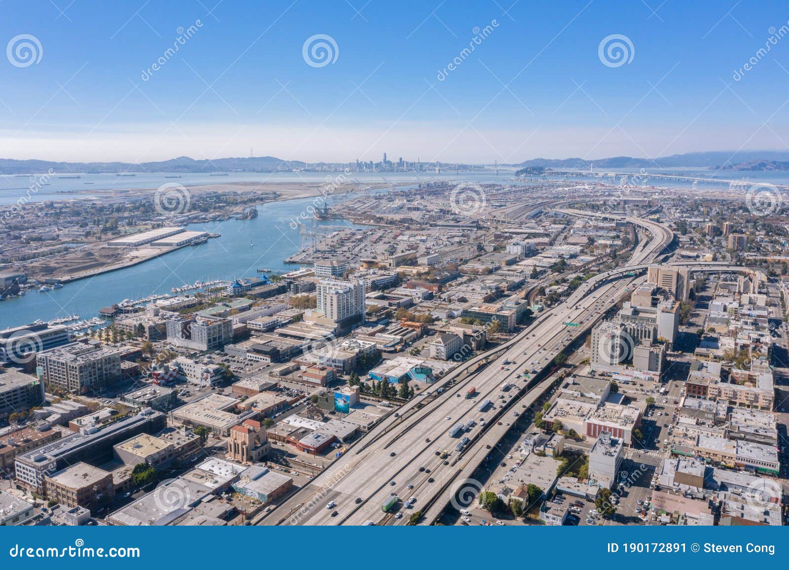 San Francisco Bay Area from Above Stock Image - Image of background ...