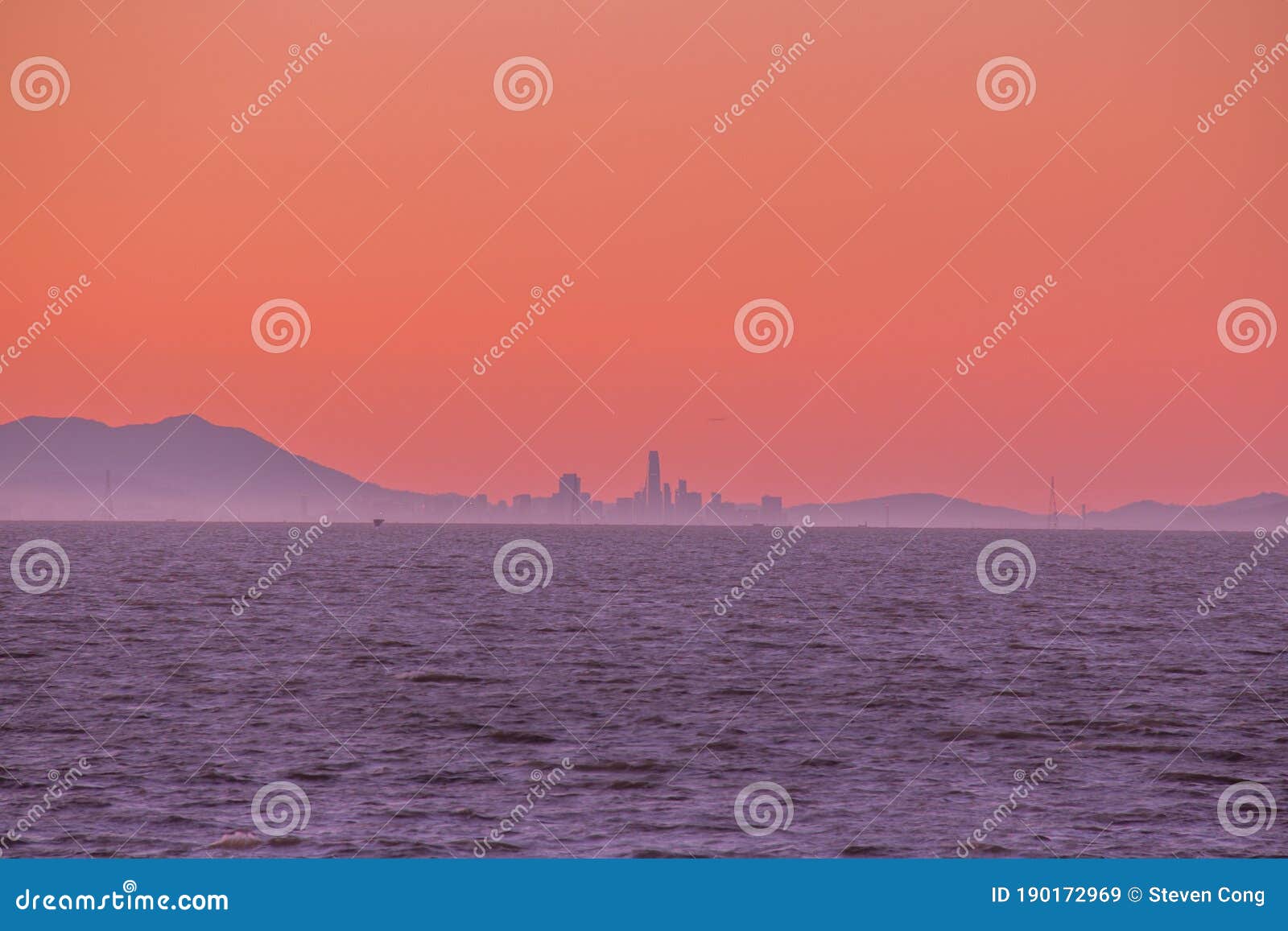 San Francisco Bay Area during Sunset Stock Image - Image of city, clear ...
