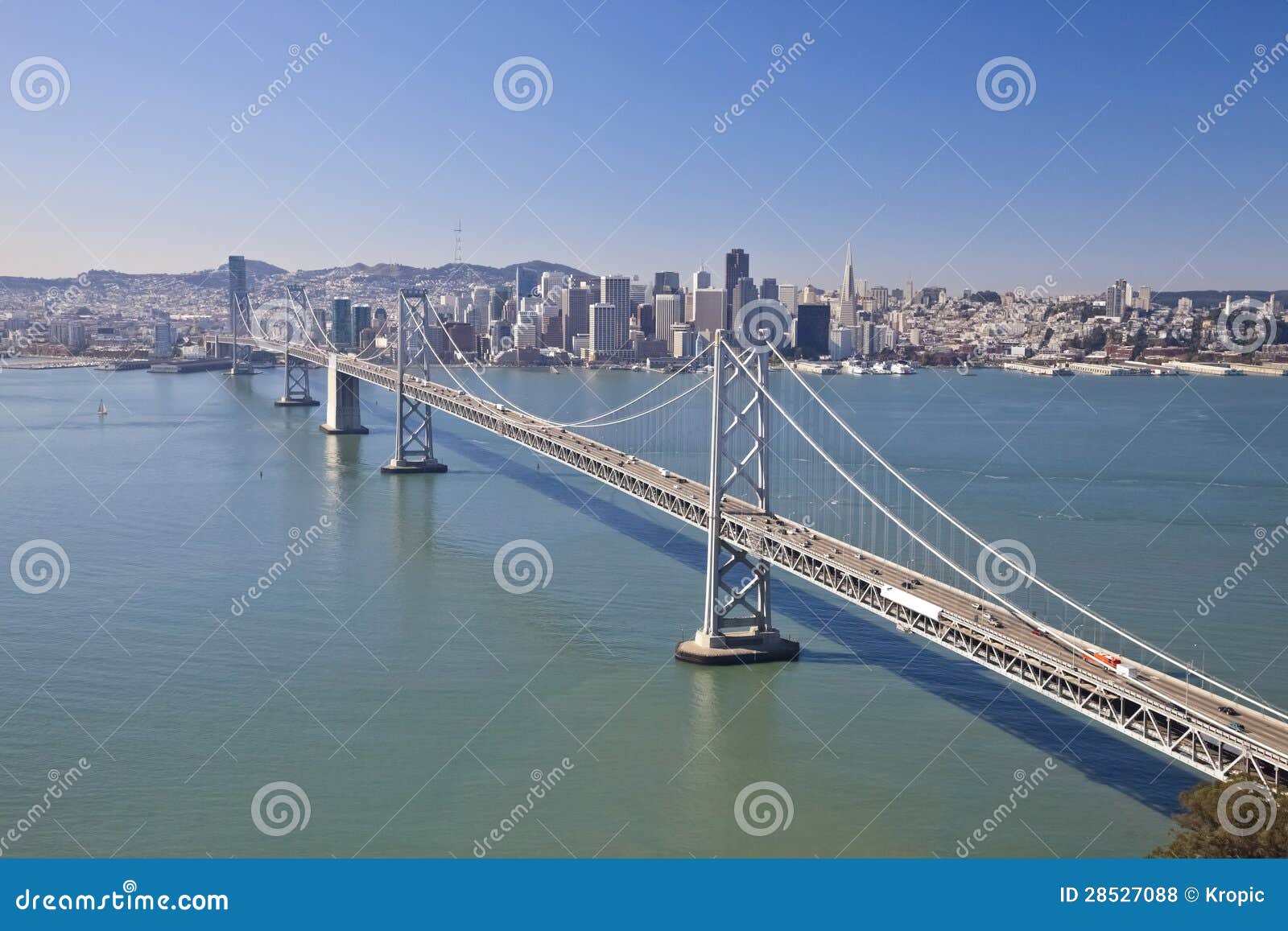 San Francisco Bay Bridge Aerial View Stock Photo - Image of francisco ...