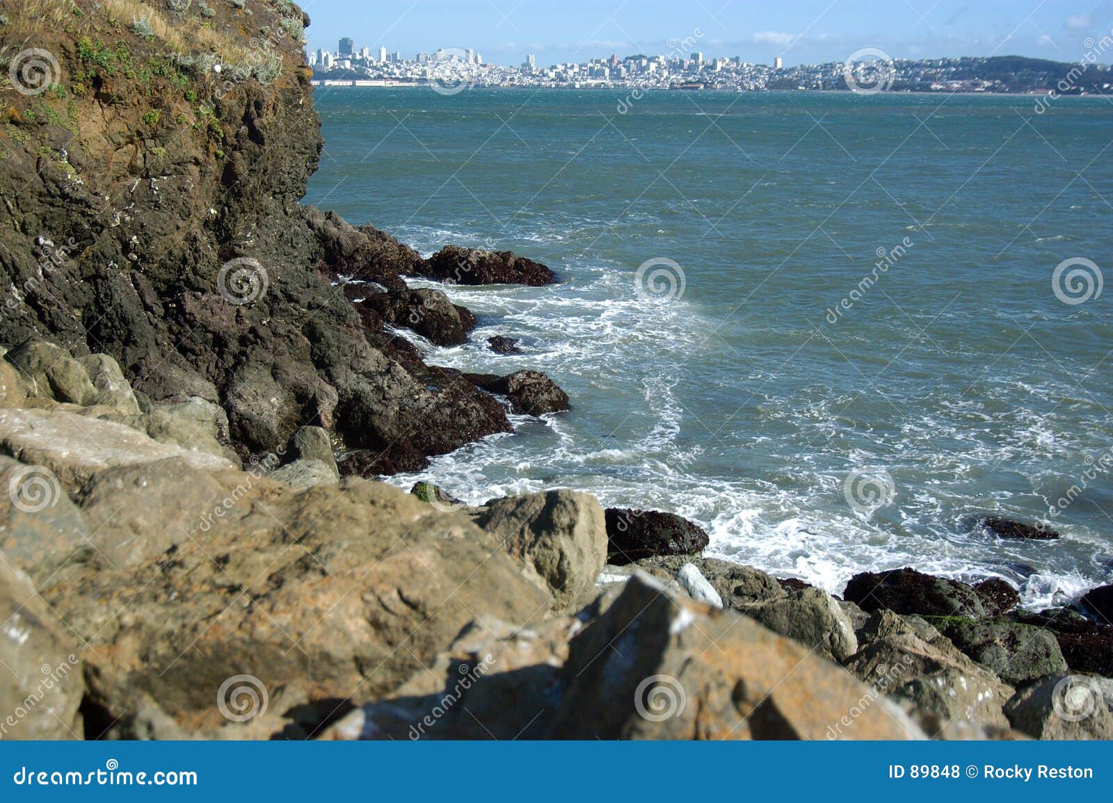 San Francisco Bay Rocks stock photo. Image of environment - 89848