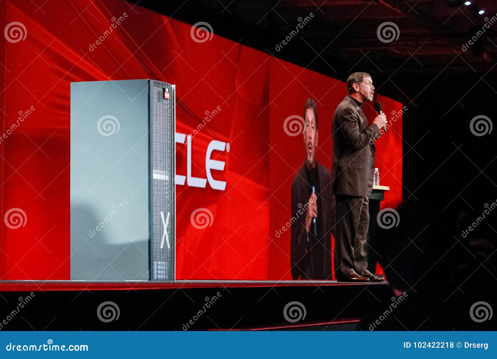CEO of Oracle Larry Ellison Makes His Presentation Editorial Stock ...