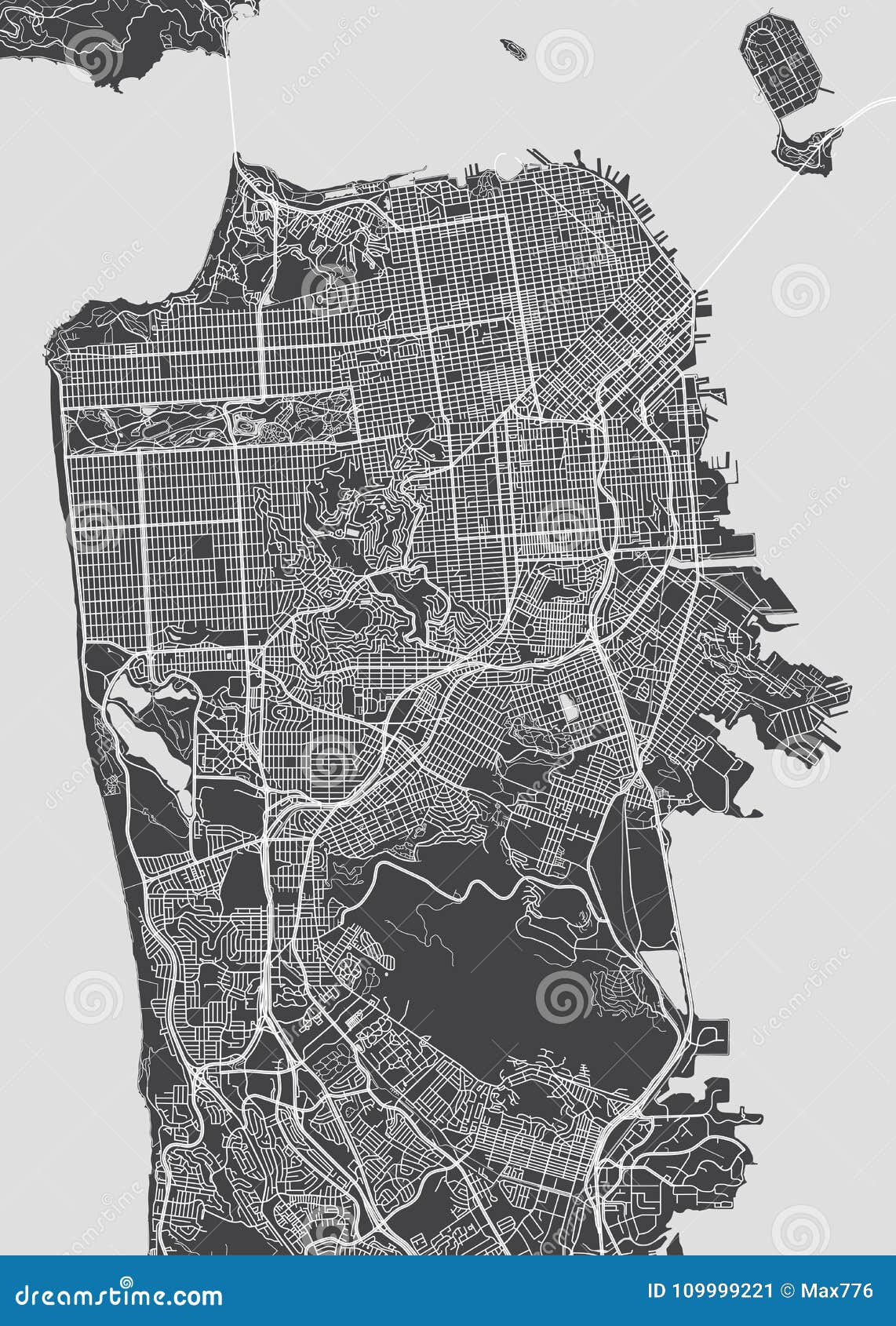 Vector City Map San Francisco Stock Illustrations – 468 Vector City Map ...