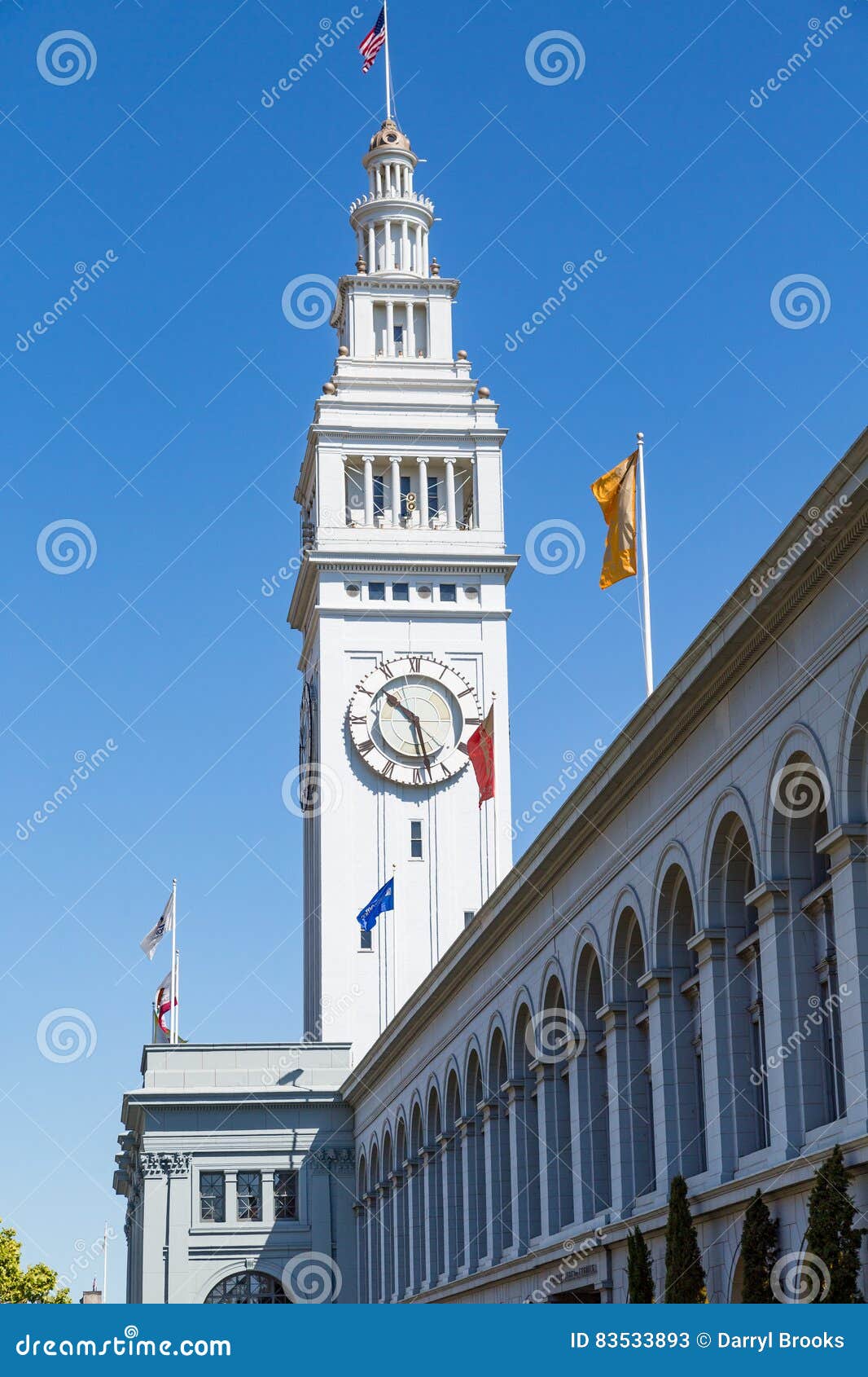 San Francisco Clock Tower on the Ferry Building Stock Image - Image of ...
