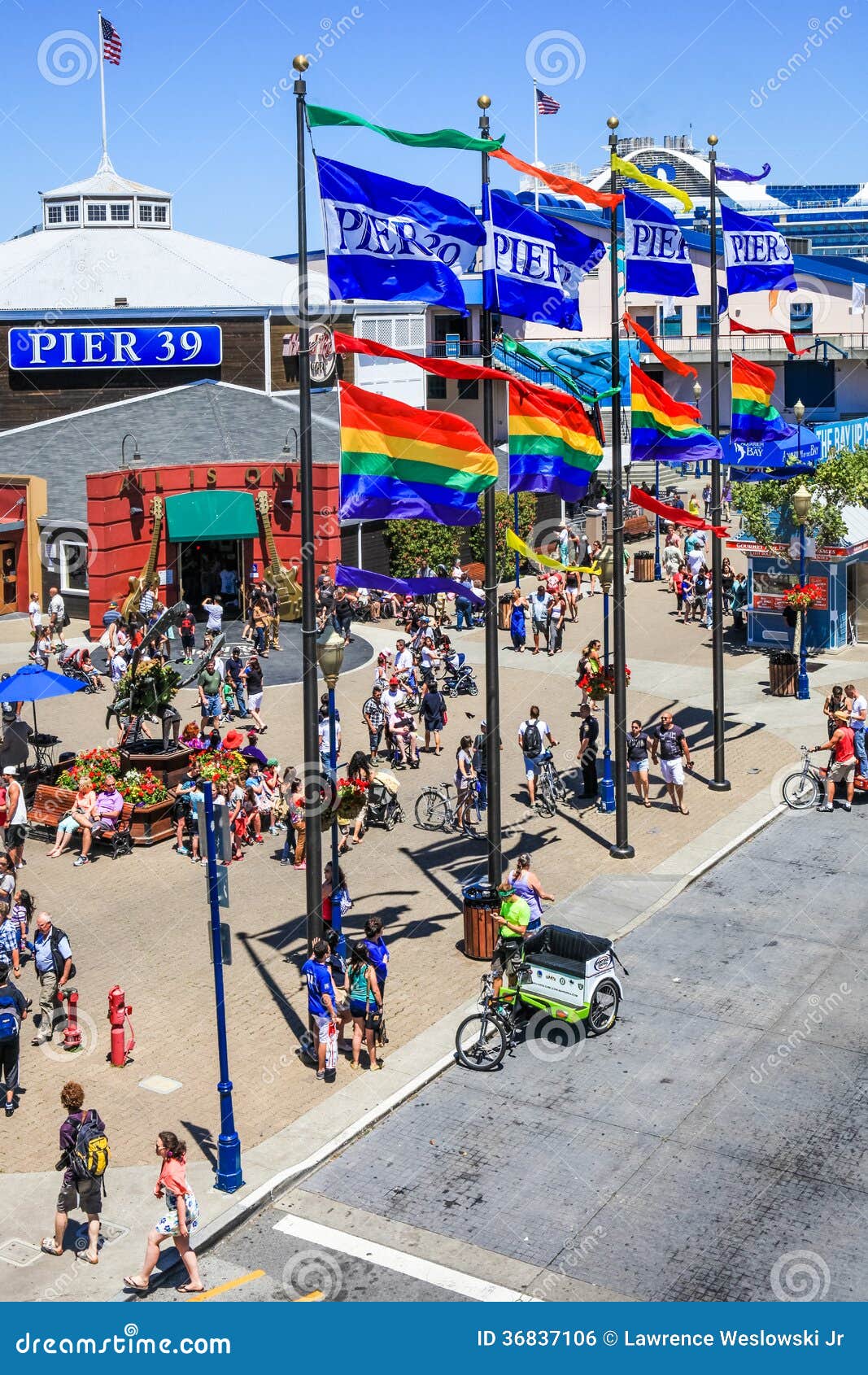 San Francisco Colorful Pier 39 Del Verano Foto editorial - Imagen de ...