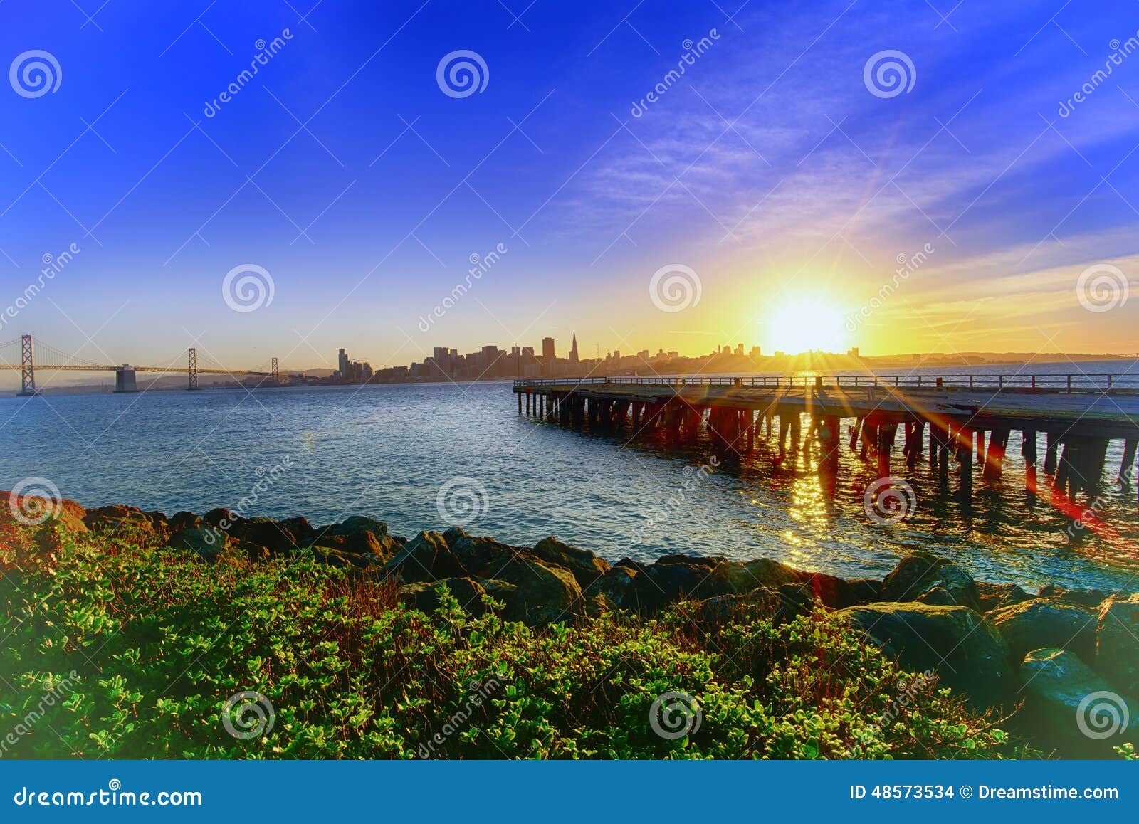 San Francisco Downtown Sunset Foto de archivo - Imagen de california ...
