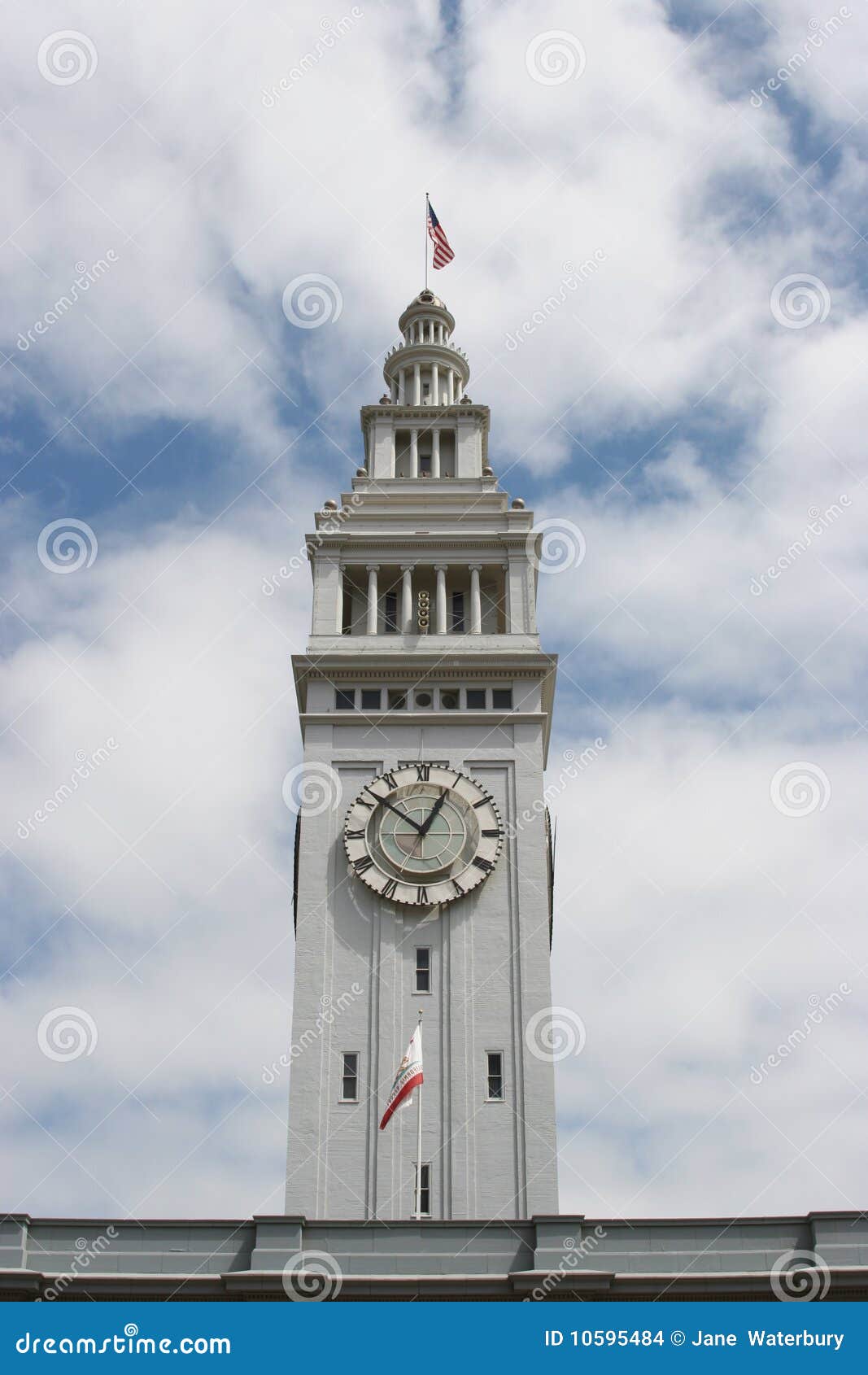 San Francisco Ferry Building Clock Tower Stock Photo - Image of clock ...