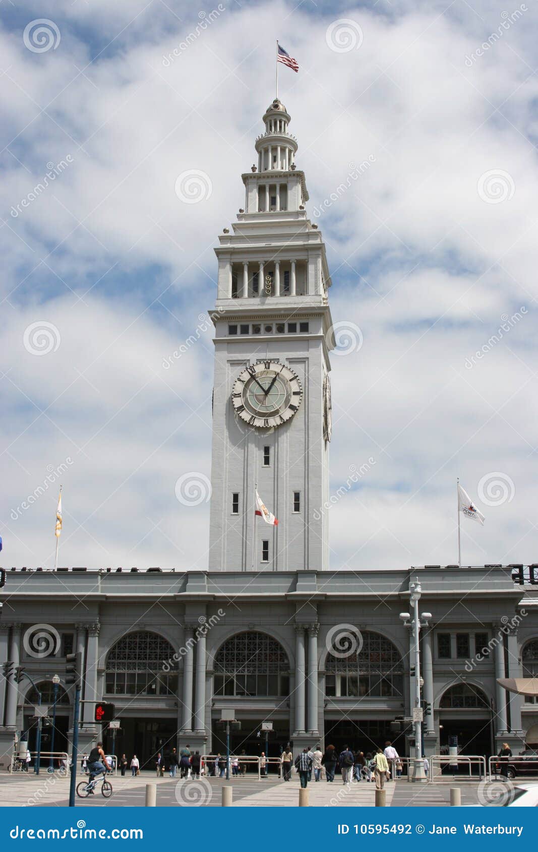 San Francisco Ferry Building Clock Tower Stock Photo - Image of place ...