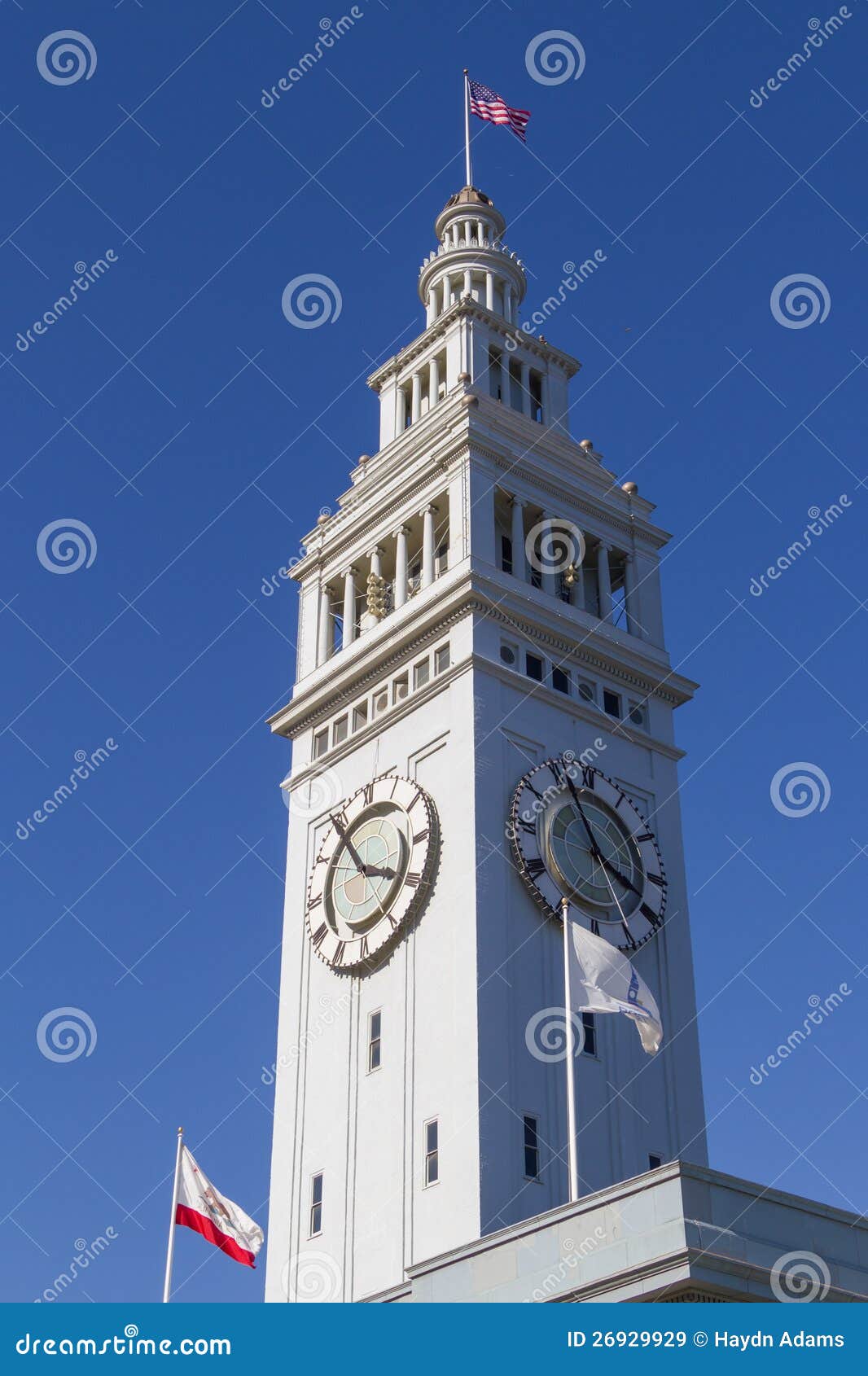 San Francisco Ferry Building Clock Tower Stock Image - Image of ...