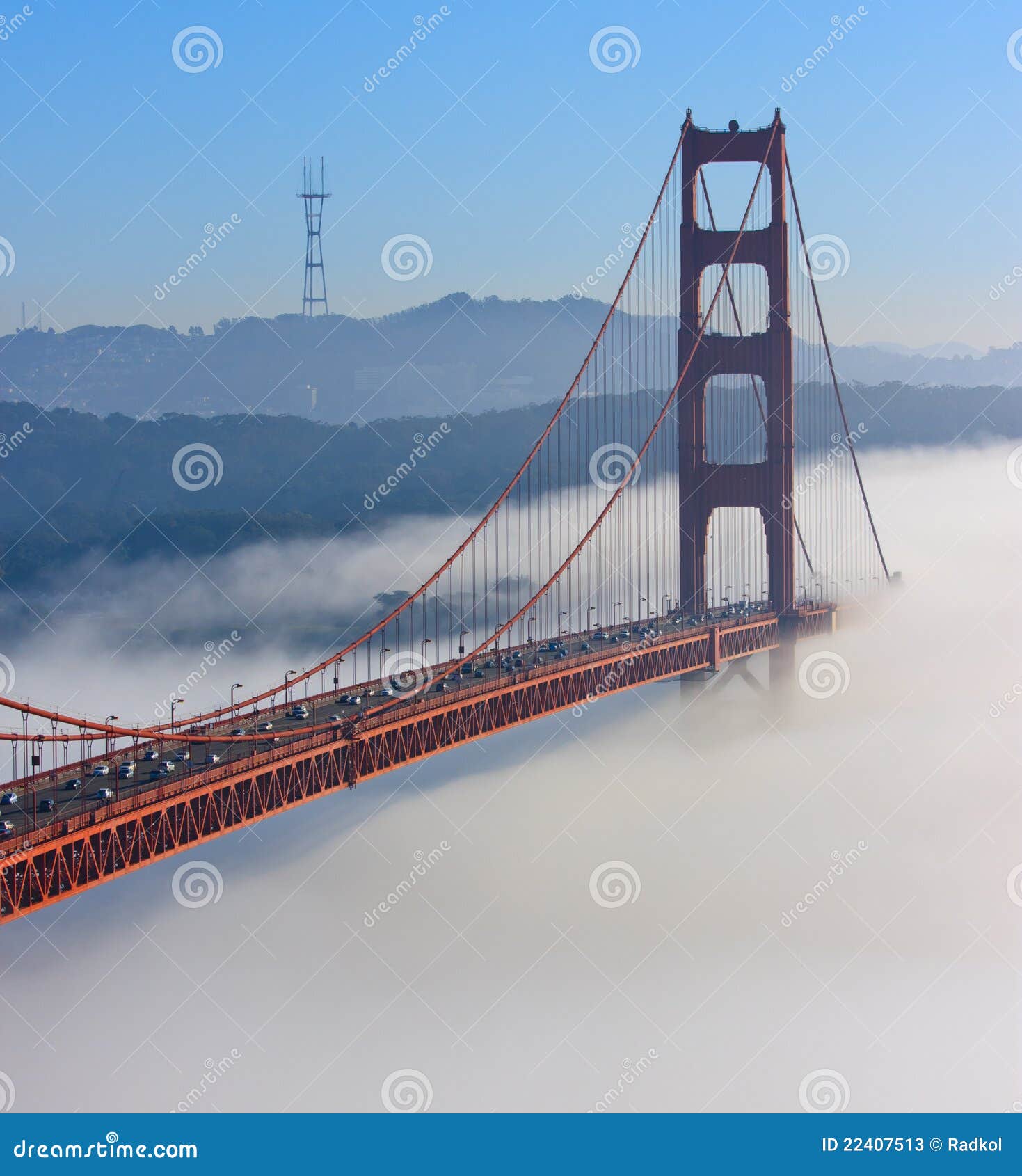 San Francisco Golden Gate Bridge in Fog Stock Image - Image of famous ...