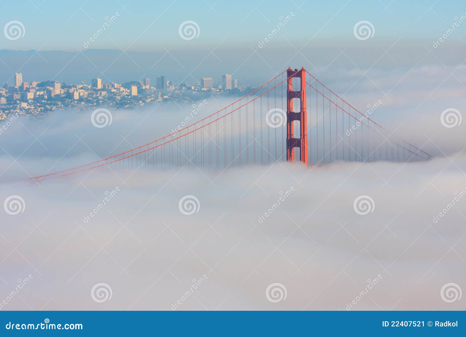 San Francisco Golden Gate Bridge in Fog Stock Image - Image of water ...