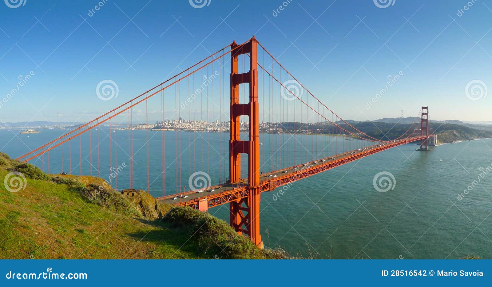San Francisco Golden Gate Bridge Panoramic Stock Photo - Image of ...