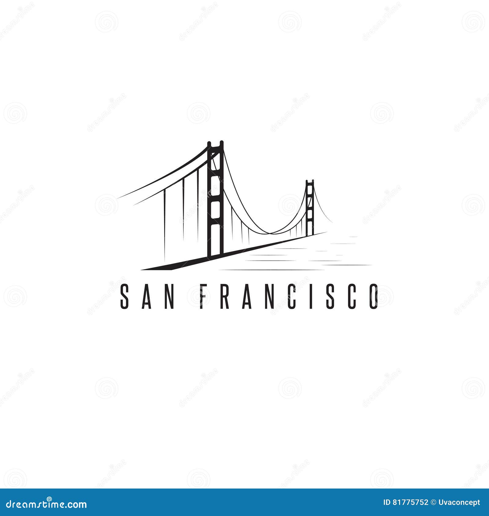 San Francisco Golden Gate Bridge Vector Design Template Stock Vector ...