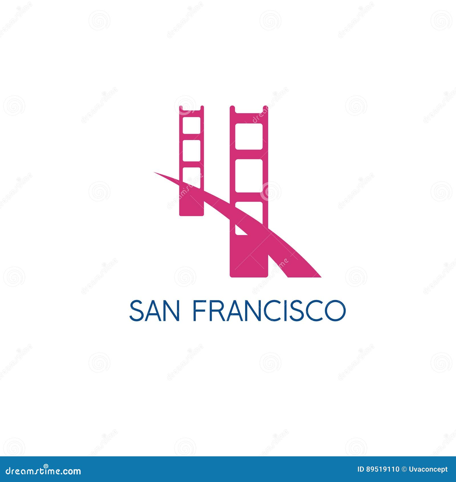 San Francisco Golden Gate Bridge Vector Design Template Stock Vector ...